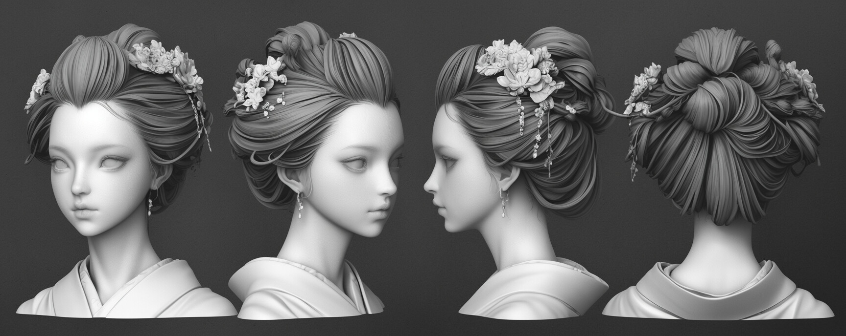 3D Head Sculpt References in 4K - Tika Art - +300 Japanese Female Head ...