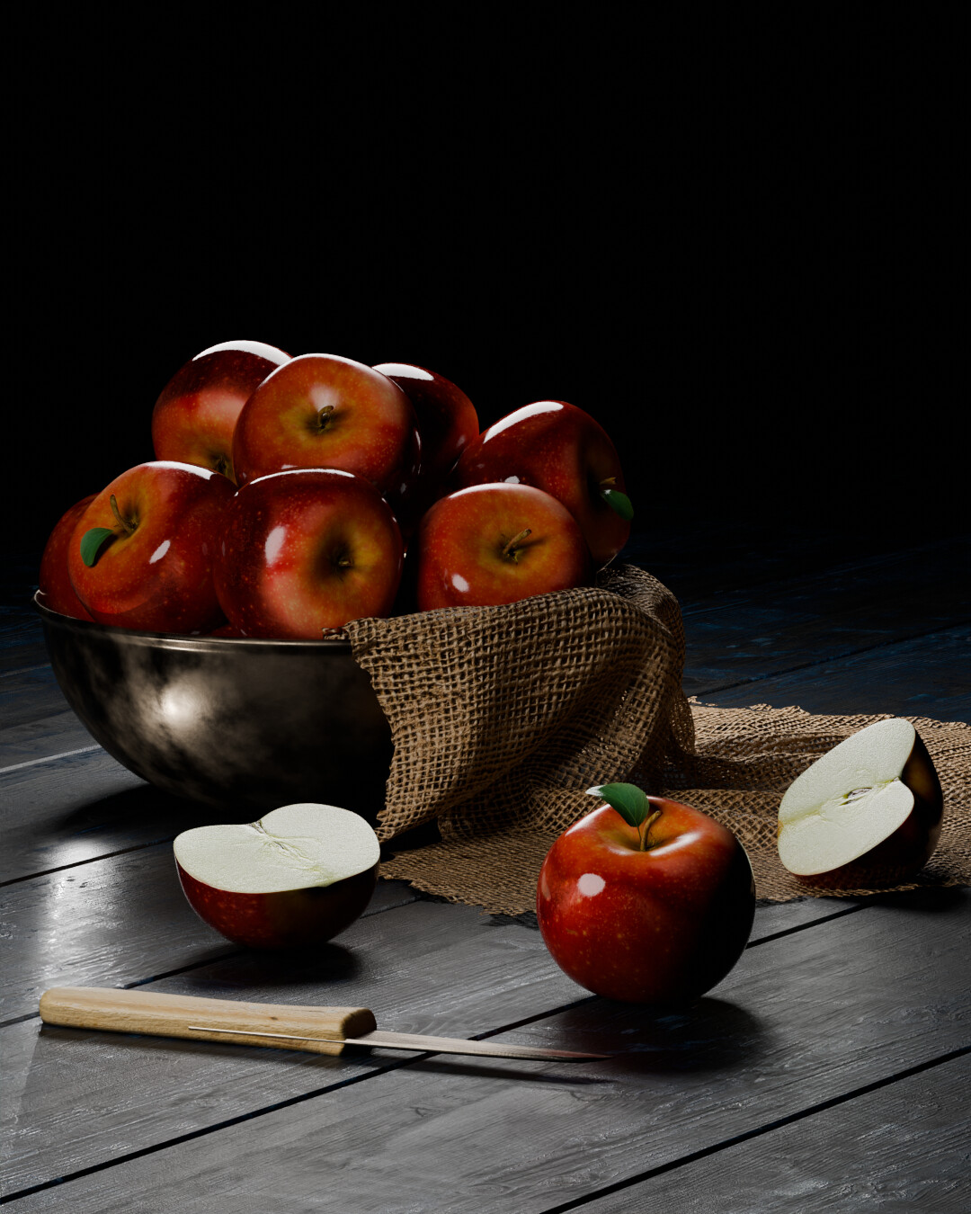 ArtStation - Apples on a table.