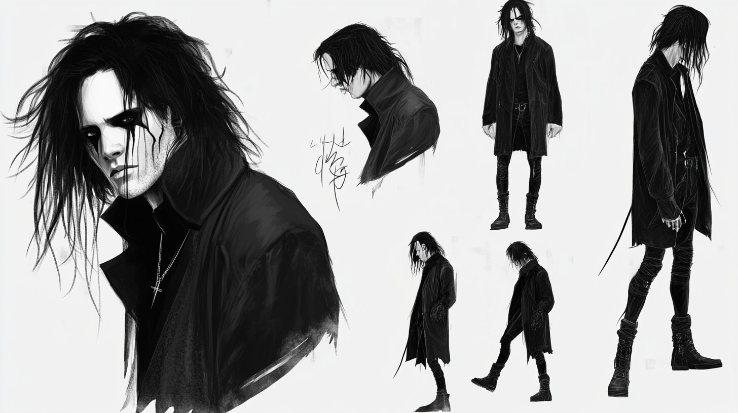 Concept Art - +300 Gothic Male Sketch Sheet Reference Images(4k)