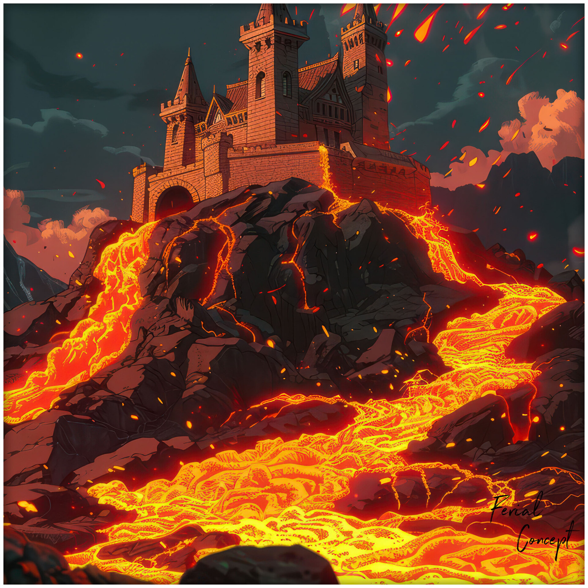 ArtStation - 🔹200 Volcano Castle - Anime Concept Reference Image Pack v ...