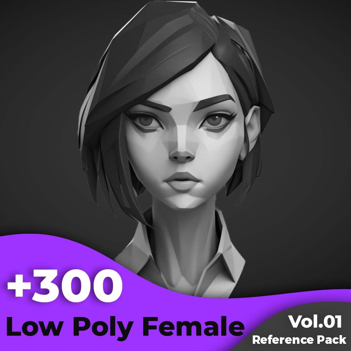 3D Head Sculpt References in 4K - Tika Art - +300 Low Poly Female Head ...