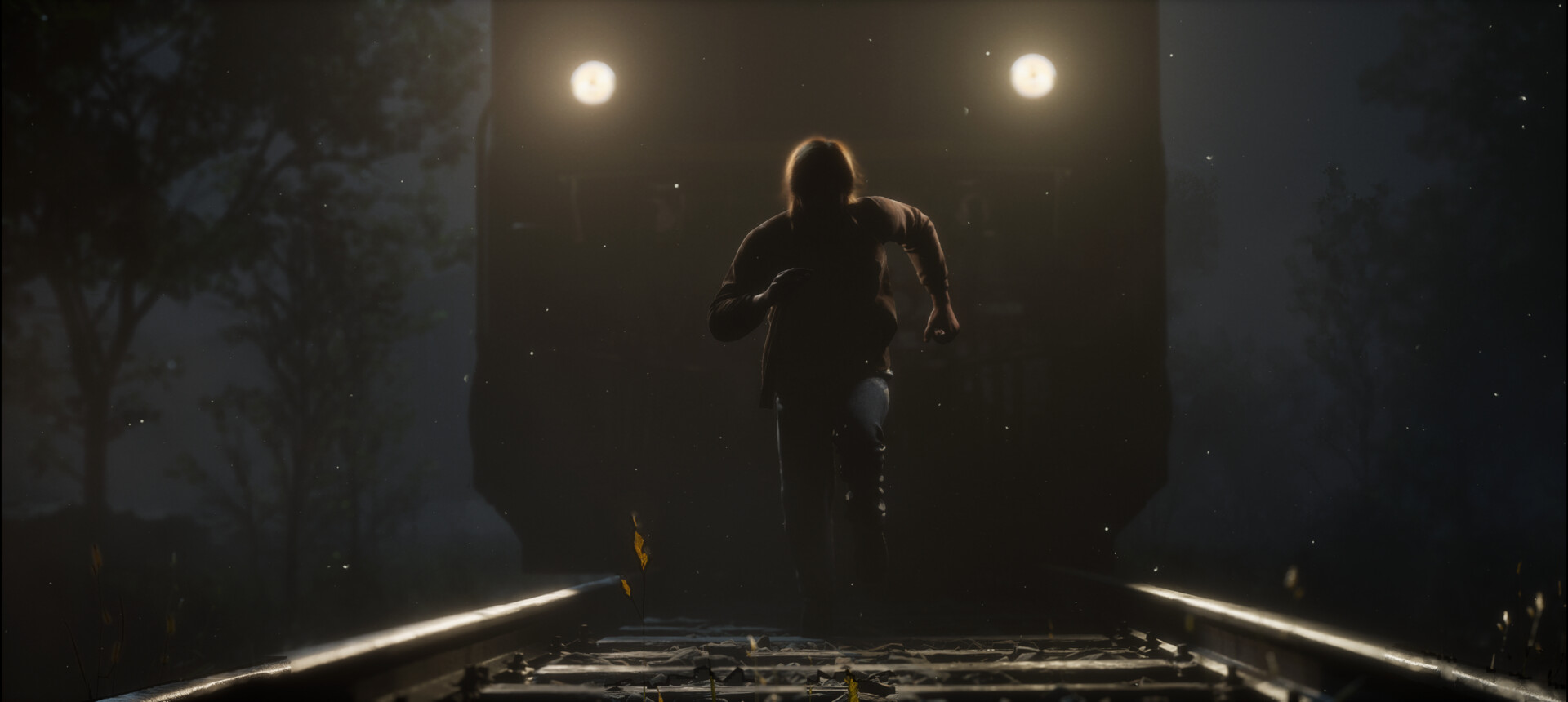 ArtStation - Running in front of a train