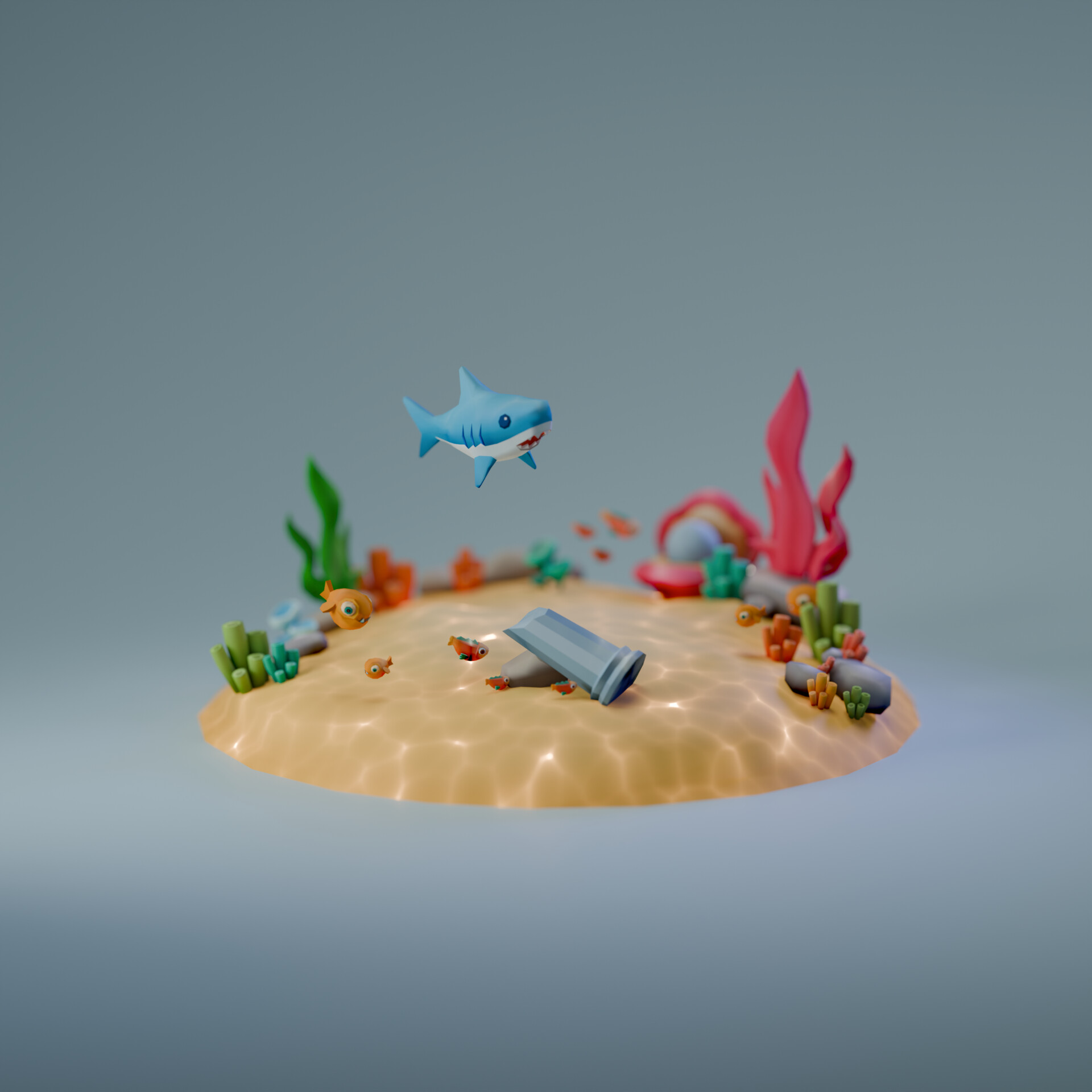 ArtStation - Fish level. Guns are Funs game.