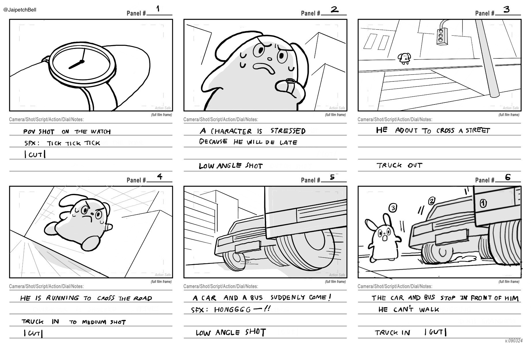 ArtStation - Storyboard: cross the street