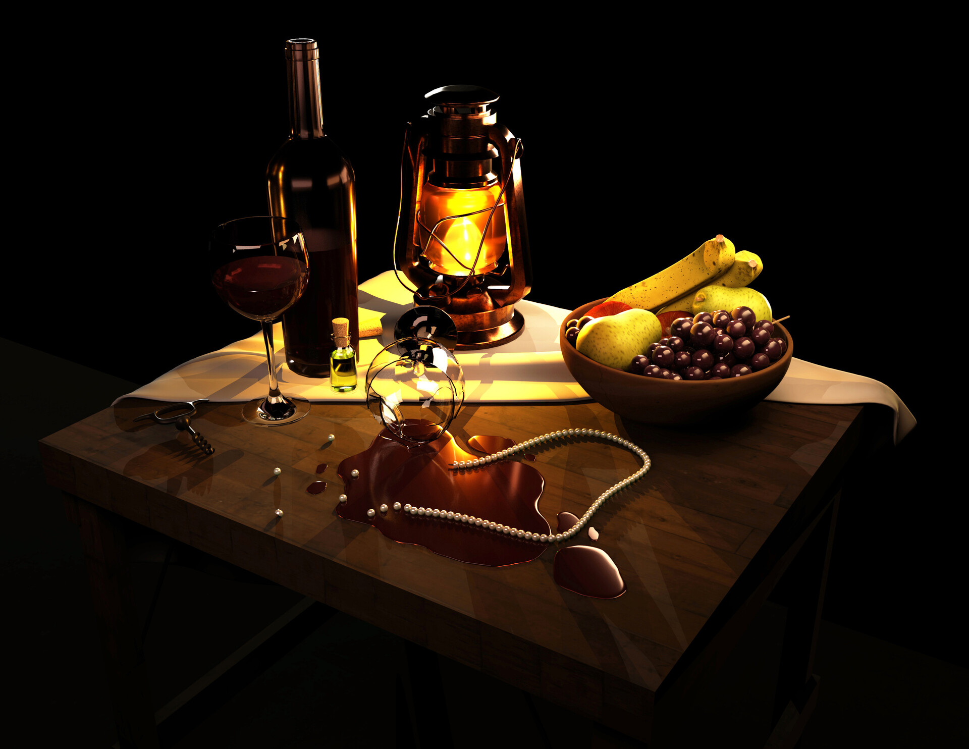 ArtStation - Table Scene - 3D Still Life