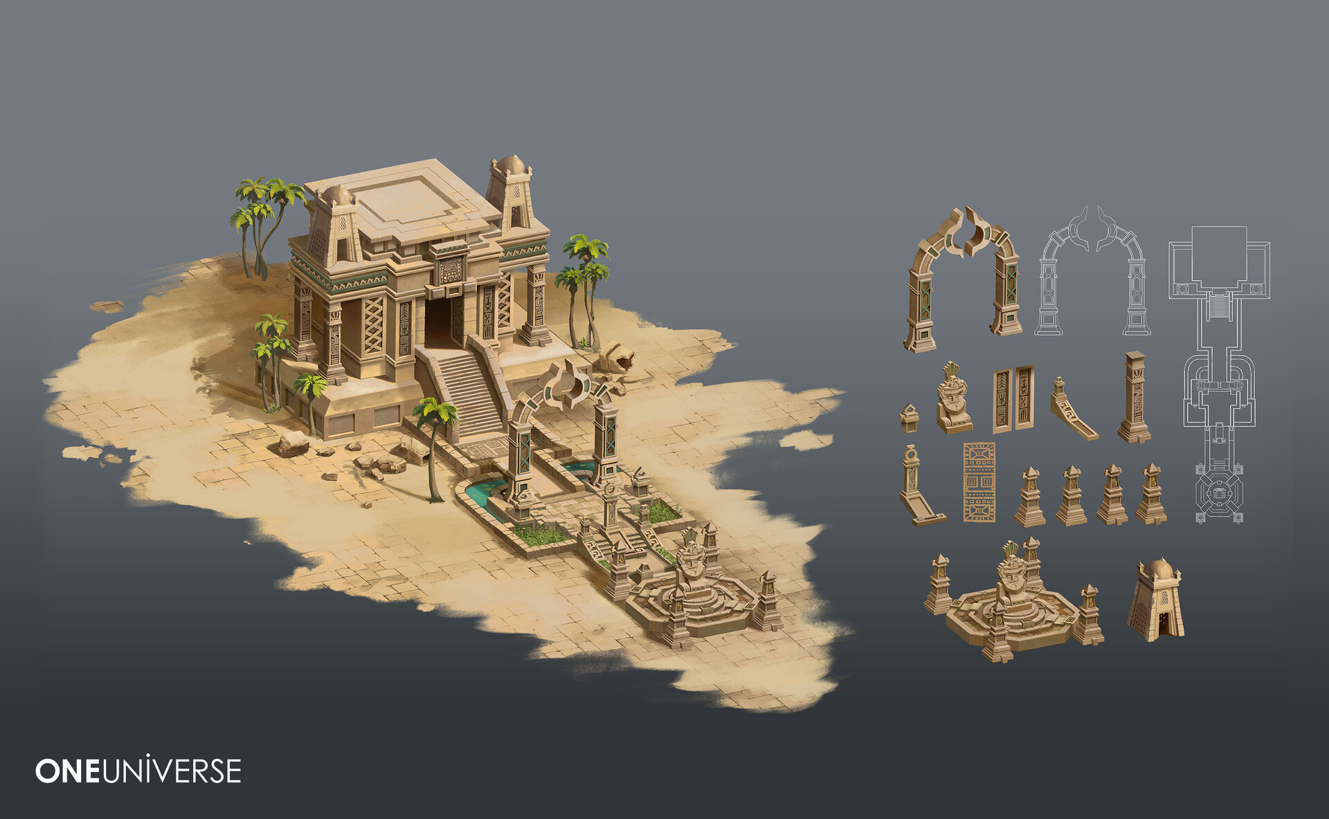 ArtStation - 2D Stylized Building