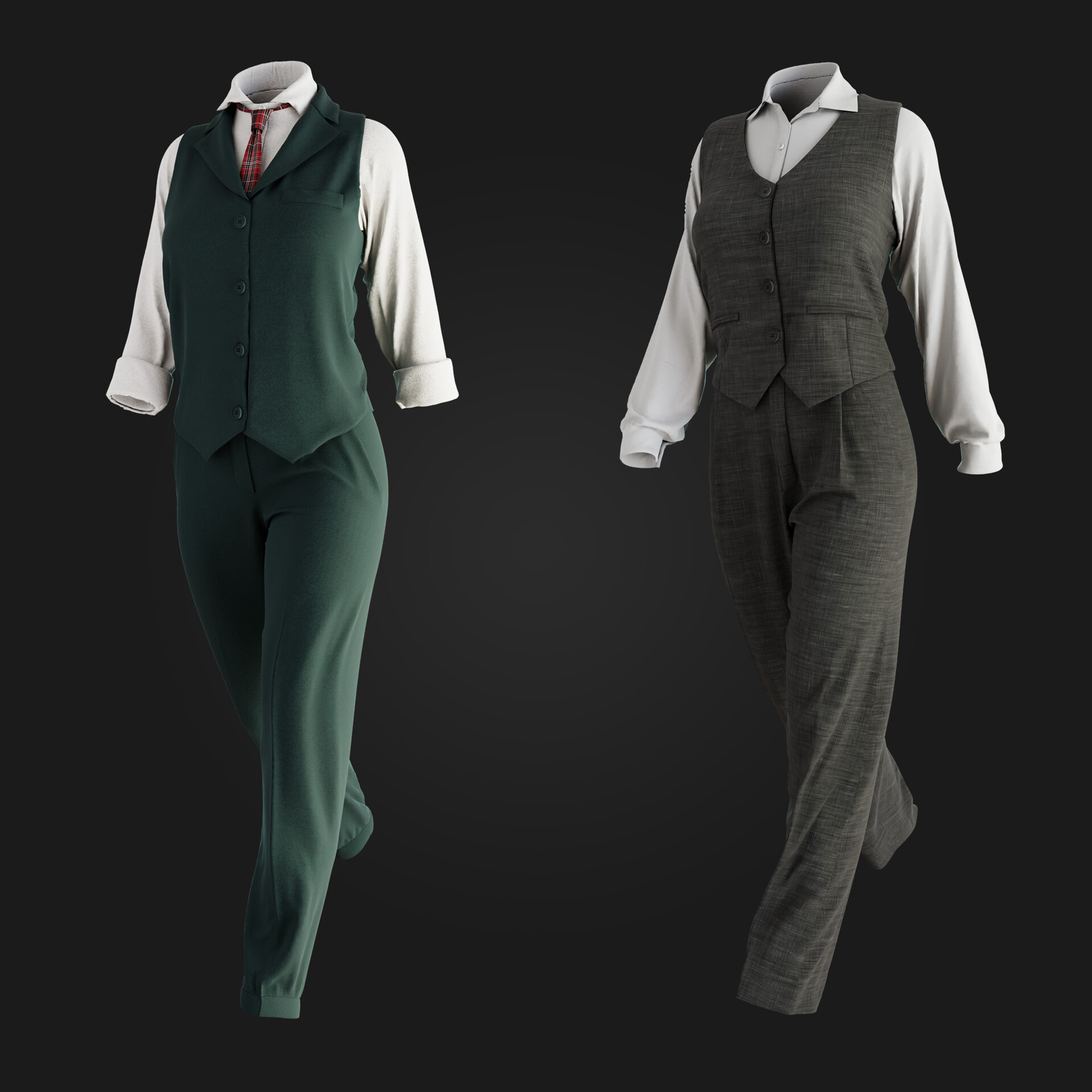 ArtStation - 2 Outfits [fbx+obj+zprj+blend]md+clo