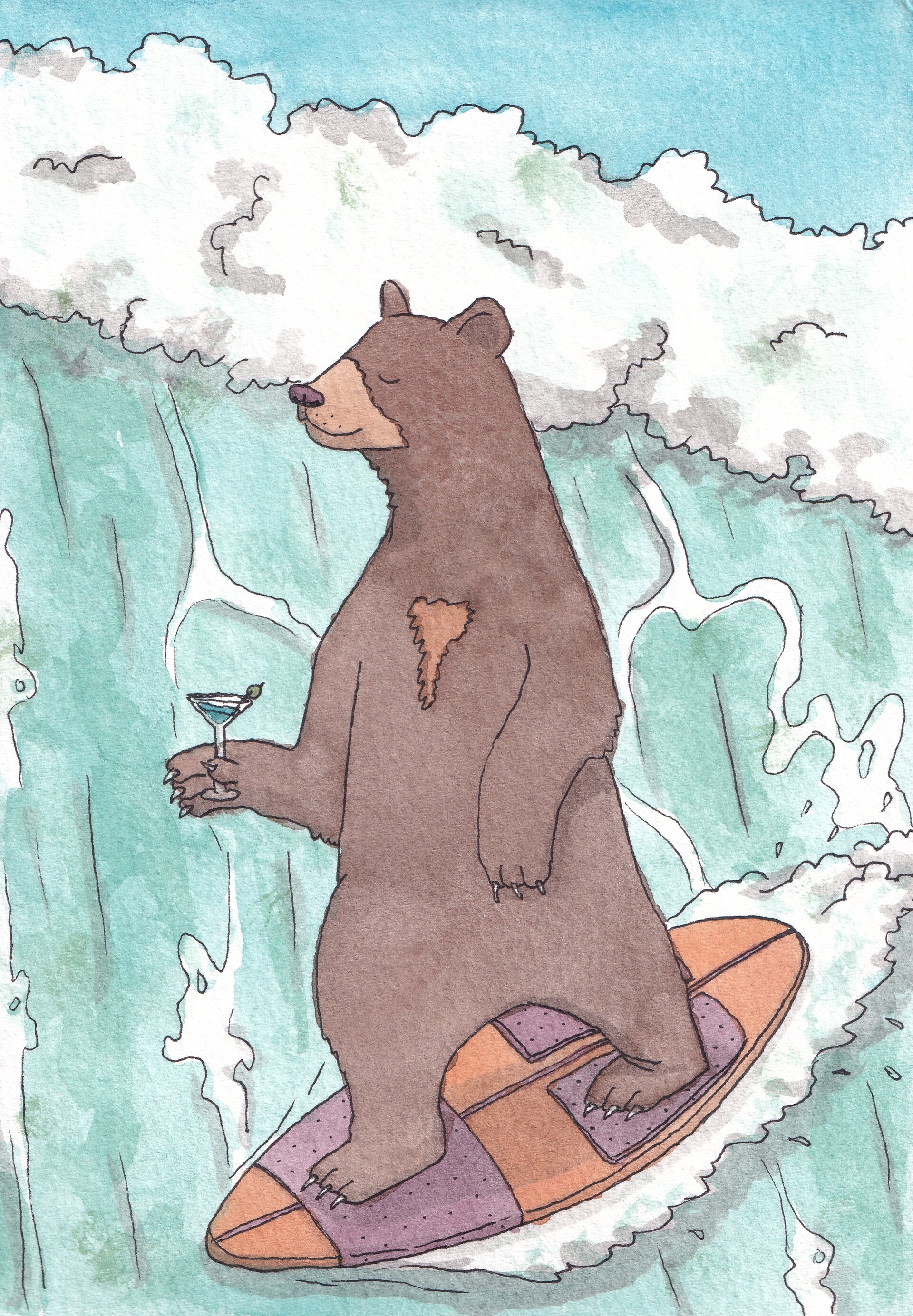ArtStation - Surfing Bear