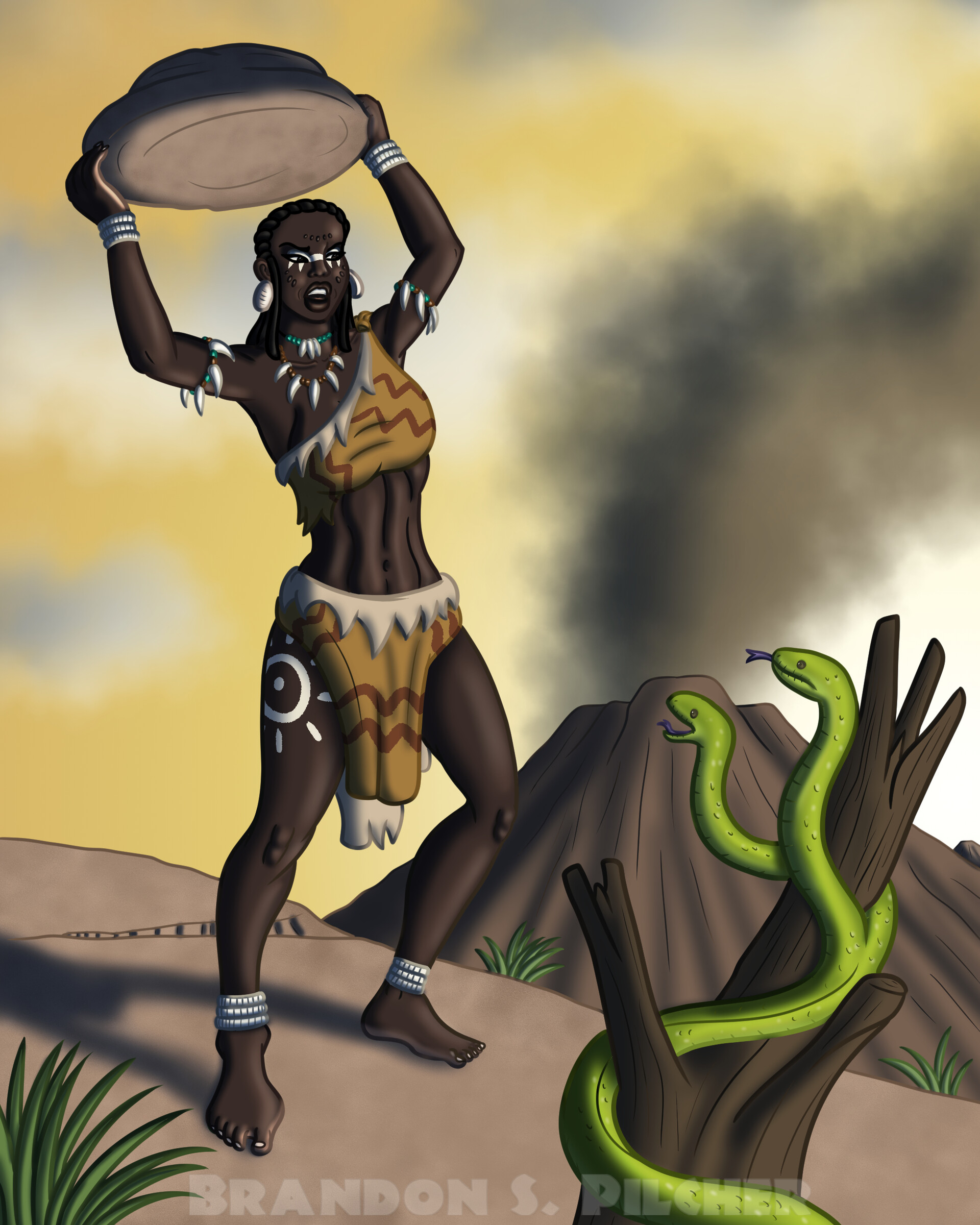 ArtStation - Early Woman and the Serpent