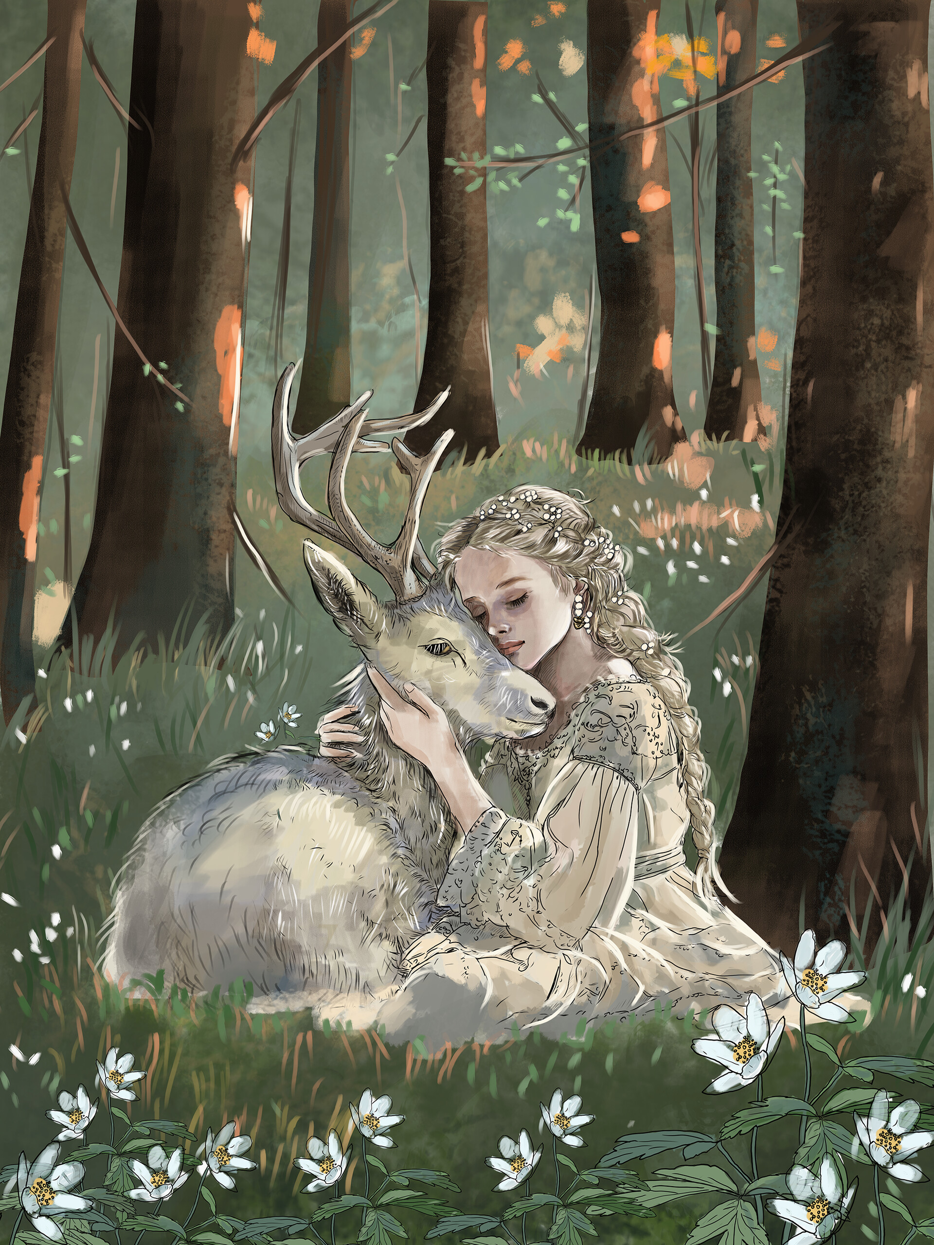 ArtStation - Lady with deer