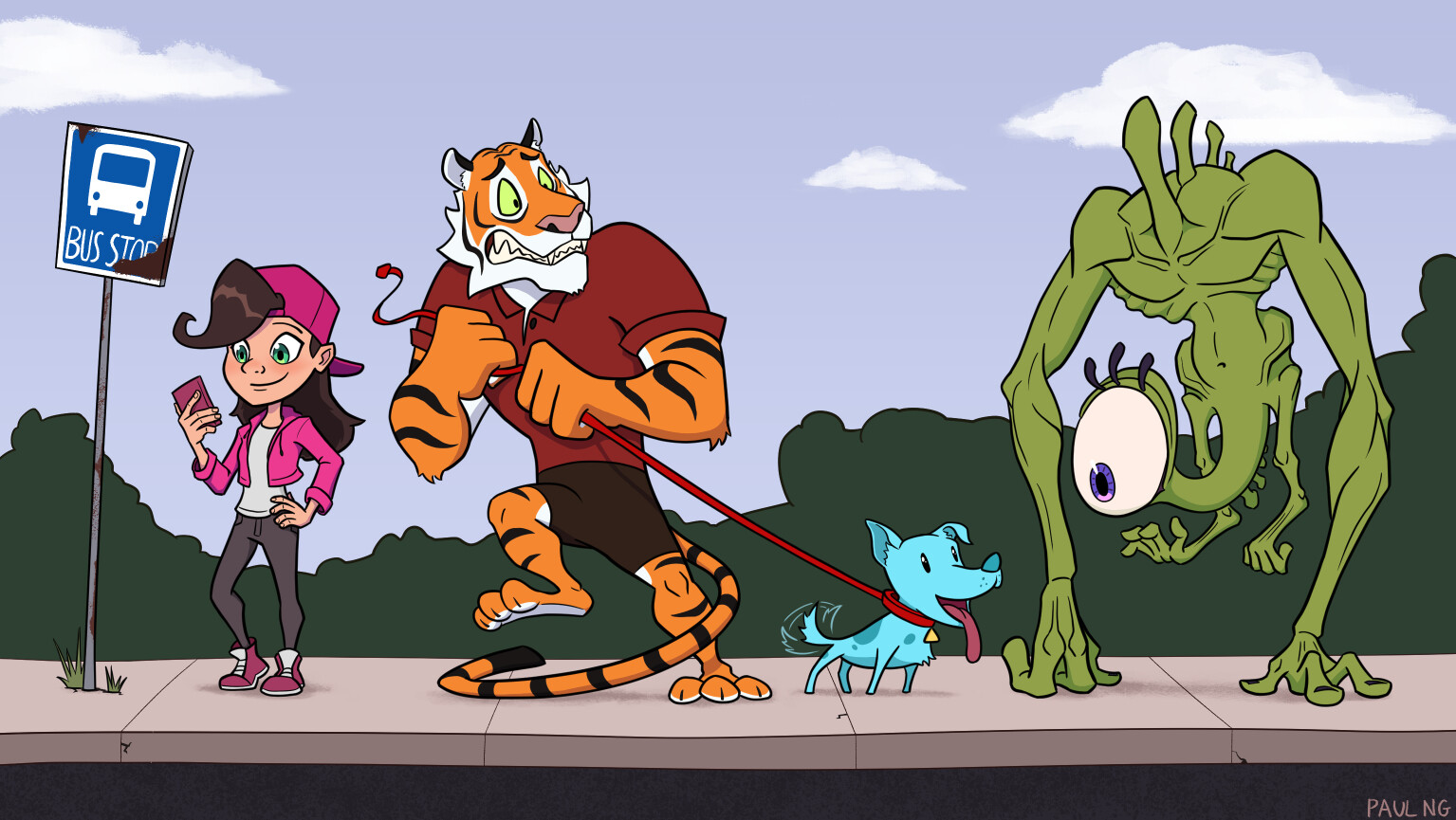 ArtStation - Bus Stop