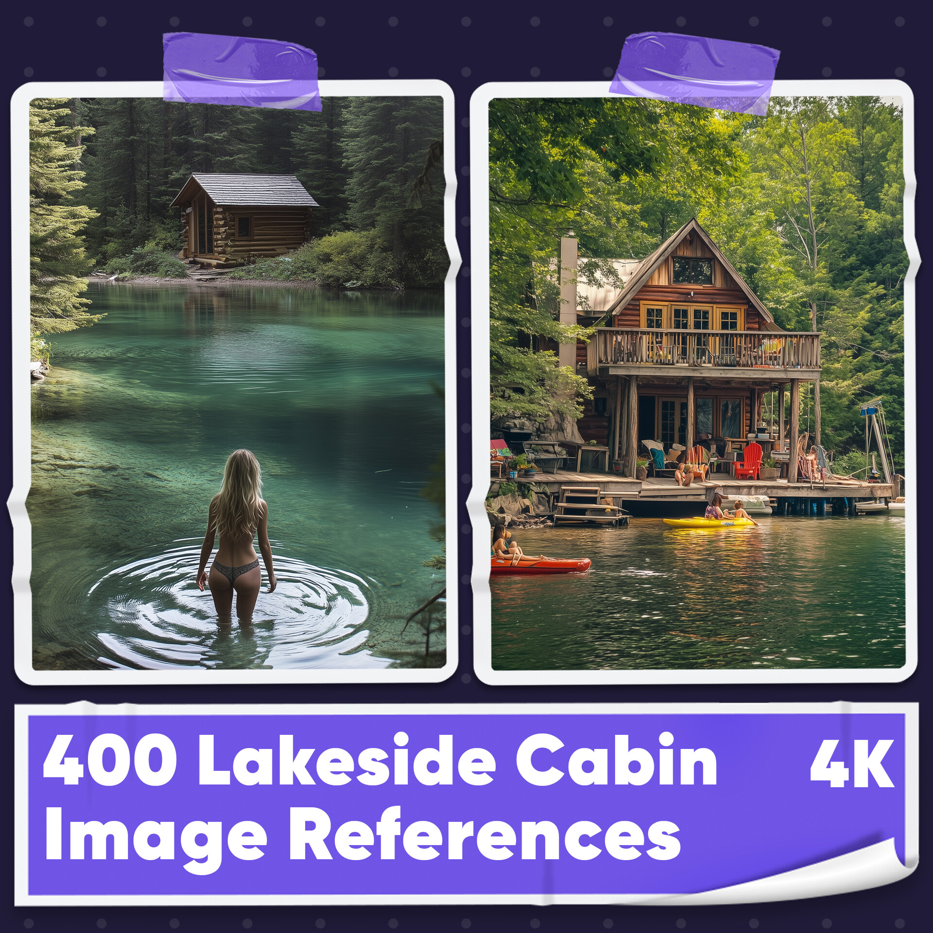 ArtStation - 400 Lakeside Cabin Image References - Vol 01