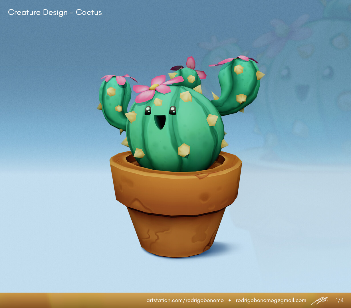 ArtStation - Cute Happy Cactus