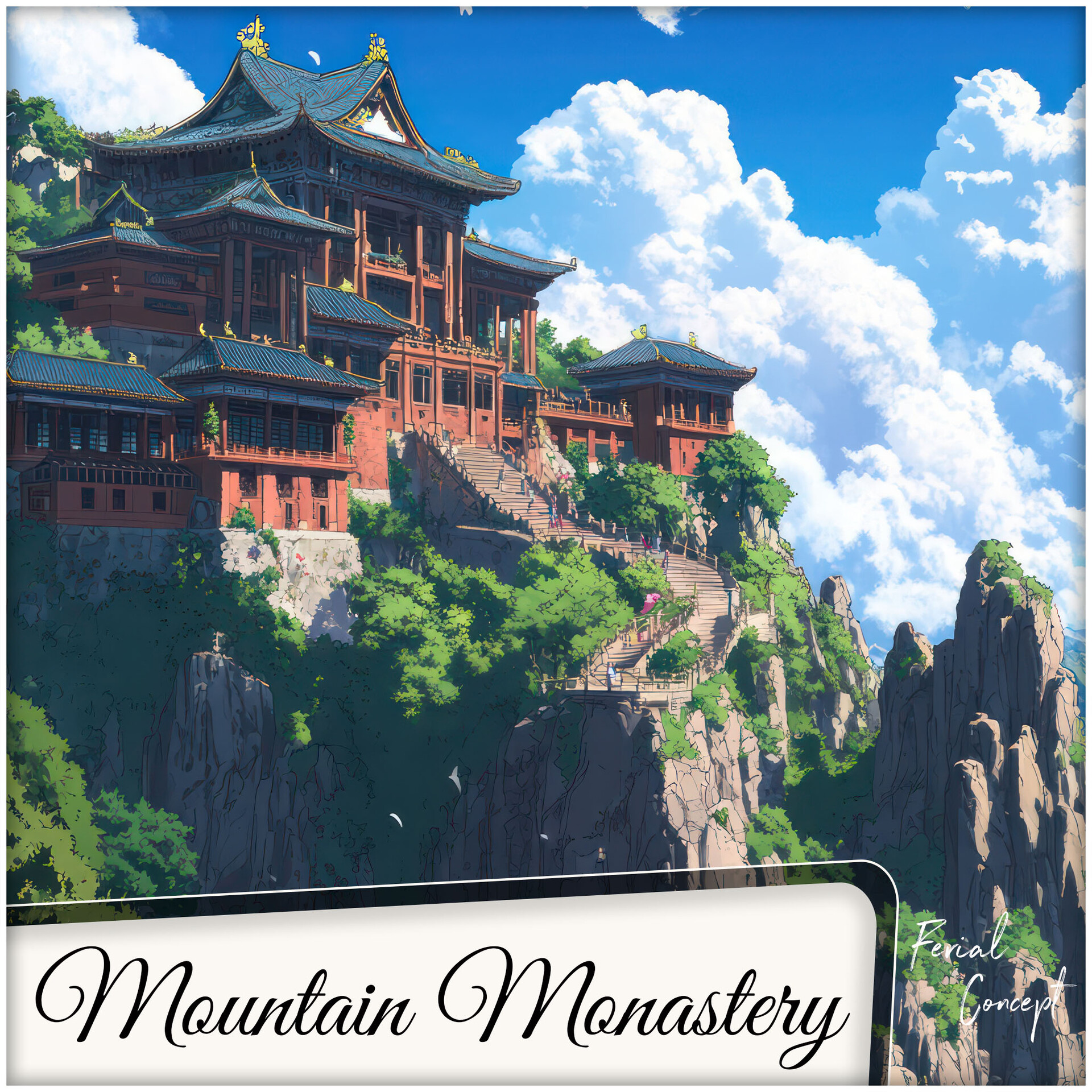 ArtStation - 🔹210 Mountain Monastery - Anime Concept Reference Image ...
