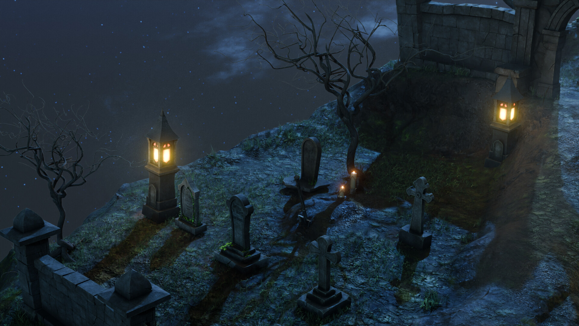 3D Tudor - Stylized Cemetery Asset Pack for Blender, Unity & UE5