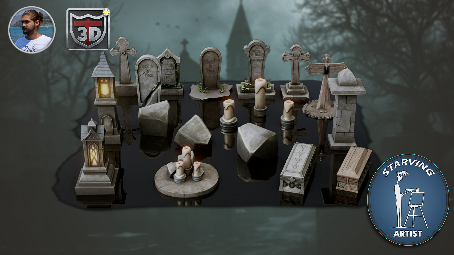 3D Tudor - Stylized Cemetery Asset Pack for Blender, Unity & UE5