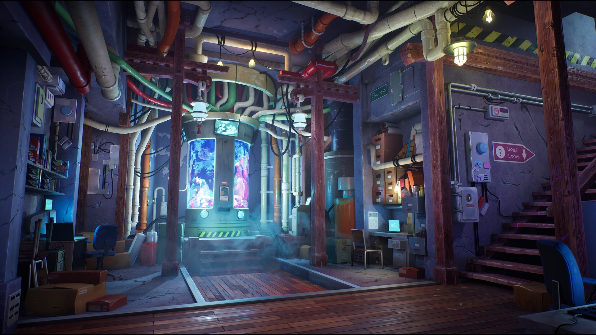 ArtStation - Danghost - The School Basement - Game Environment Modeling