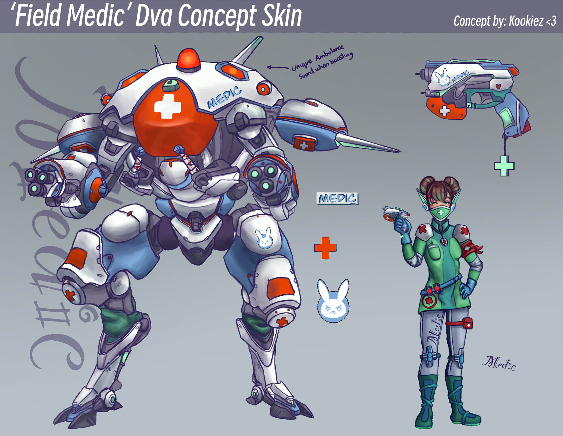 ArtStation - 'Field Medic' Dva Concept Artwork
