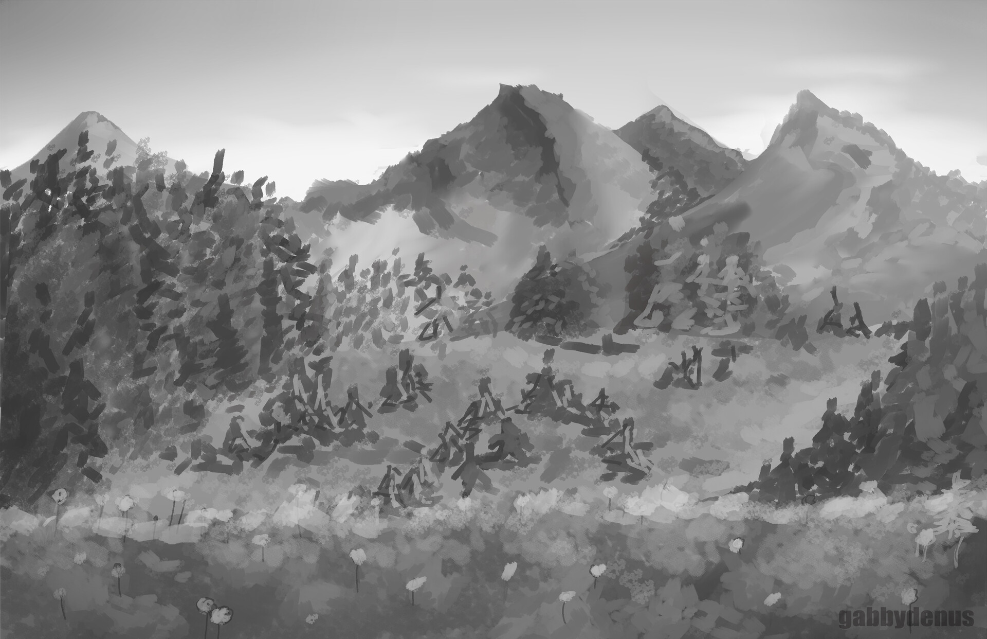 ArtStation - Scenery Study - Distant Mountains