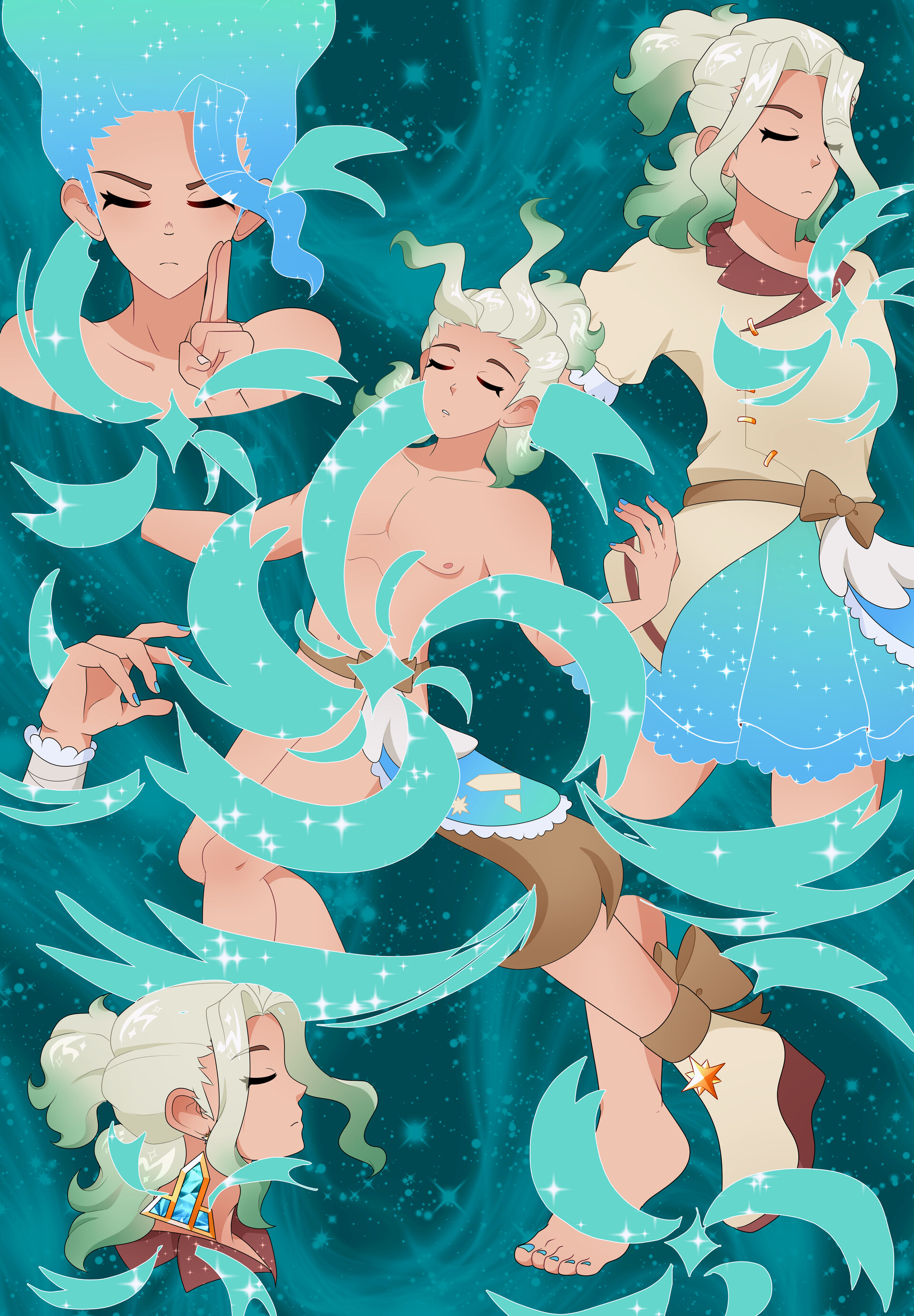 ArtStation - Senkus magical boy transformation