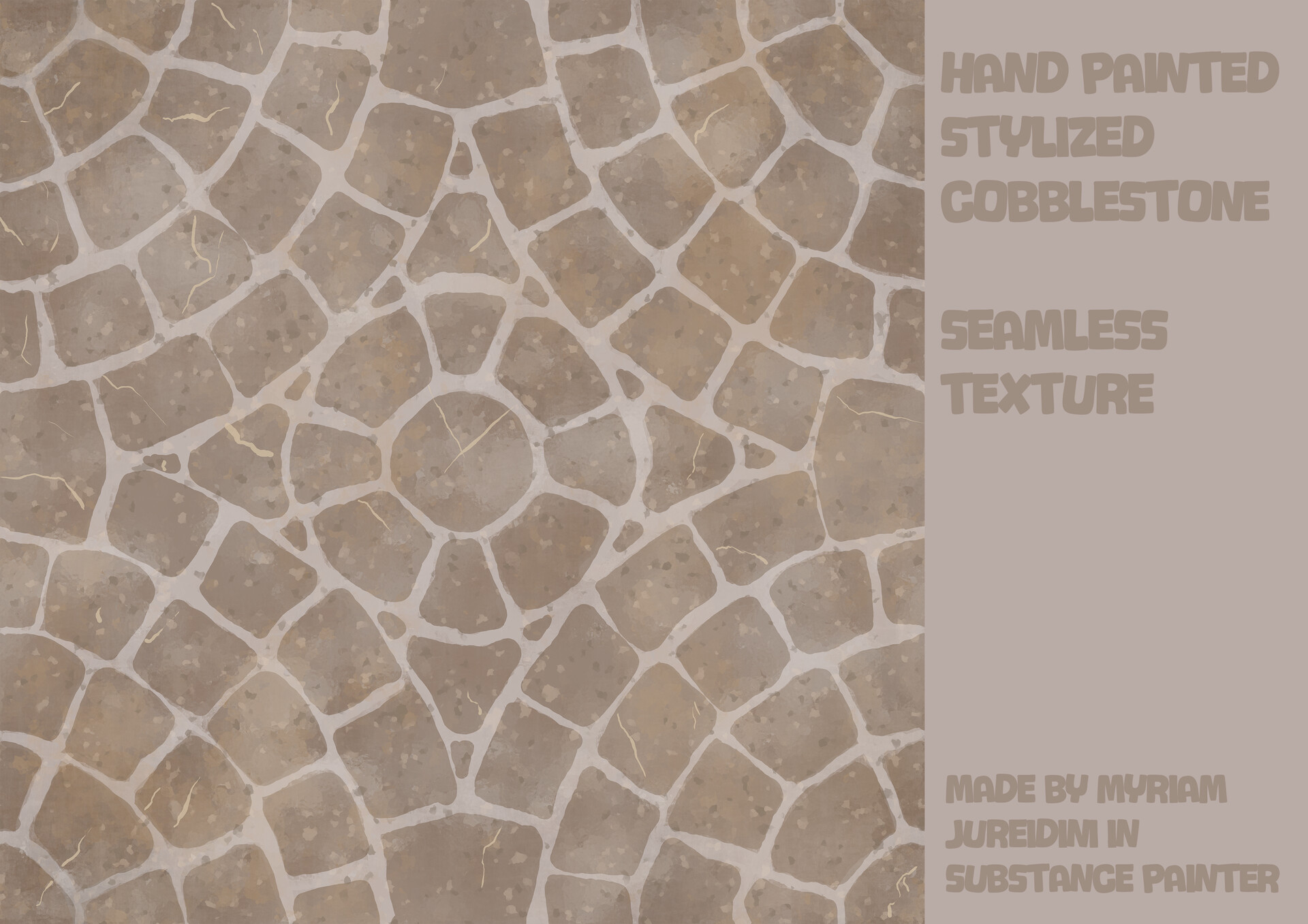 ArtStation - Cobblestone stylized seamless texture