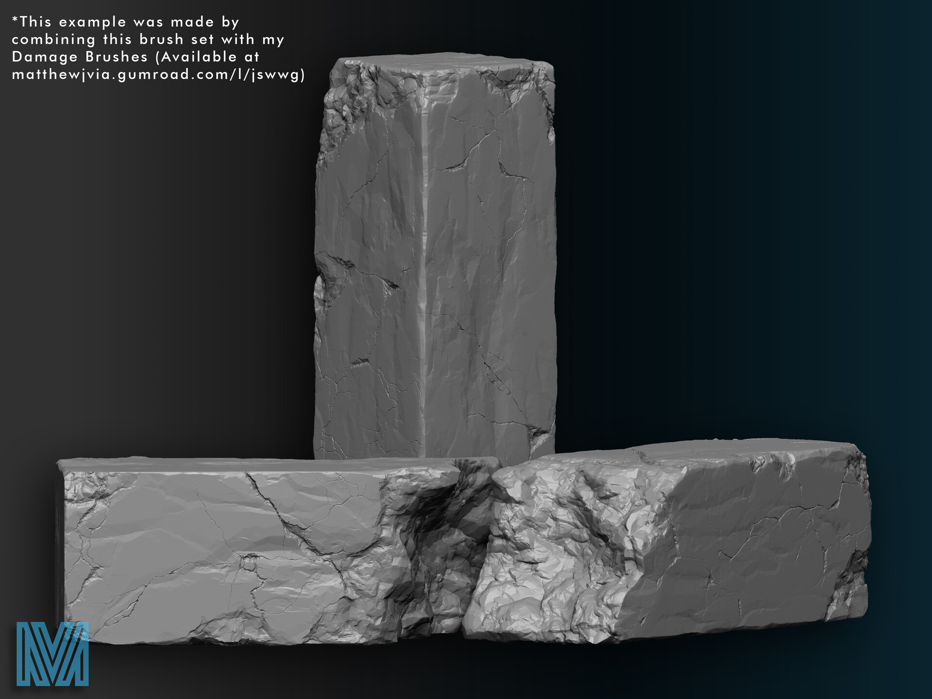 Matthew Via - ZBrush Crack Brushes/Alphas - Vol. 1