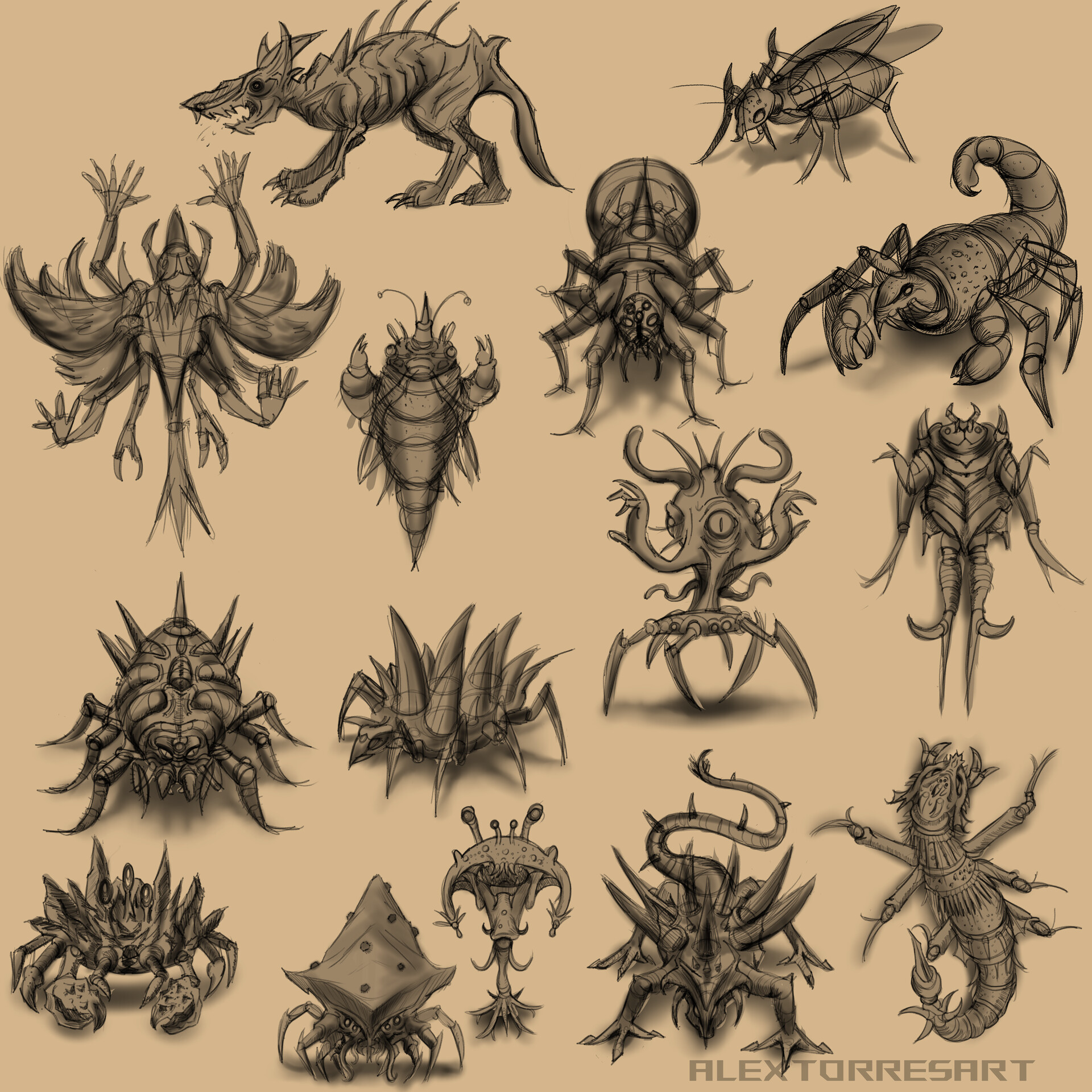 ArtStation - Creature thumbnails - concept
