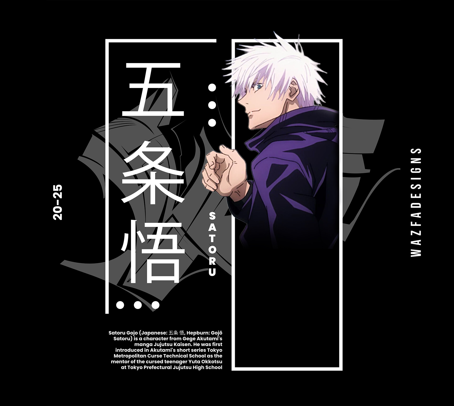 ArtStation - Gojo Satoru JJK T-Shirt Design