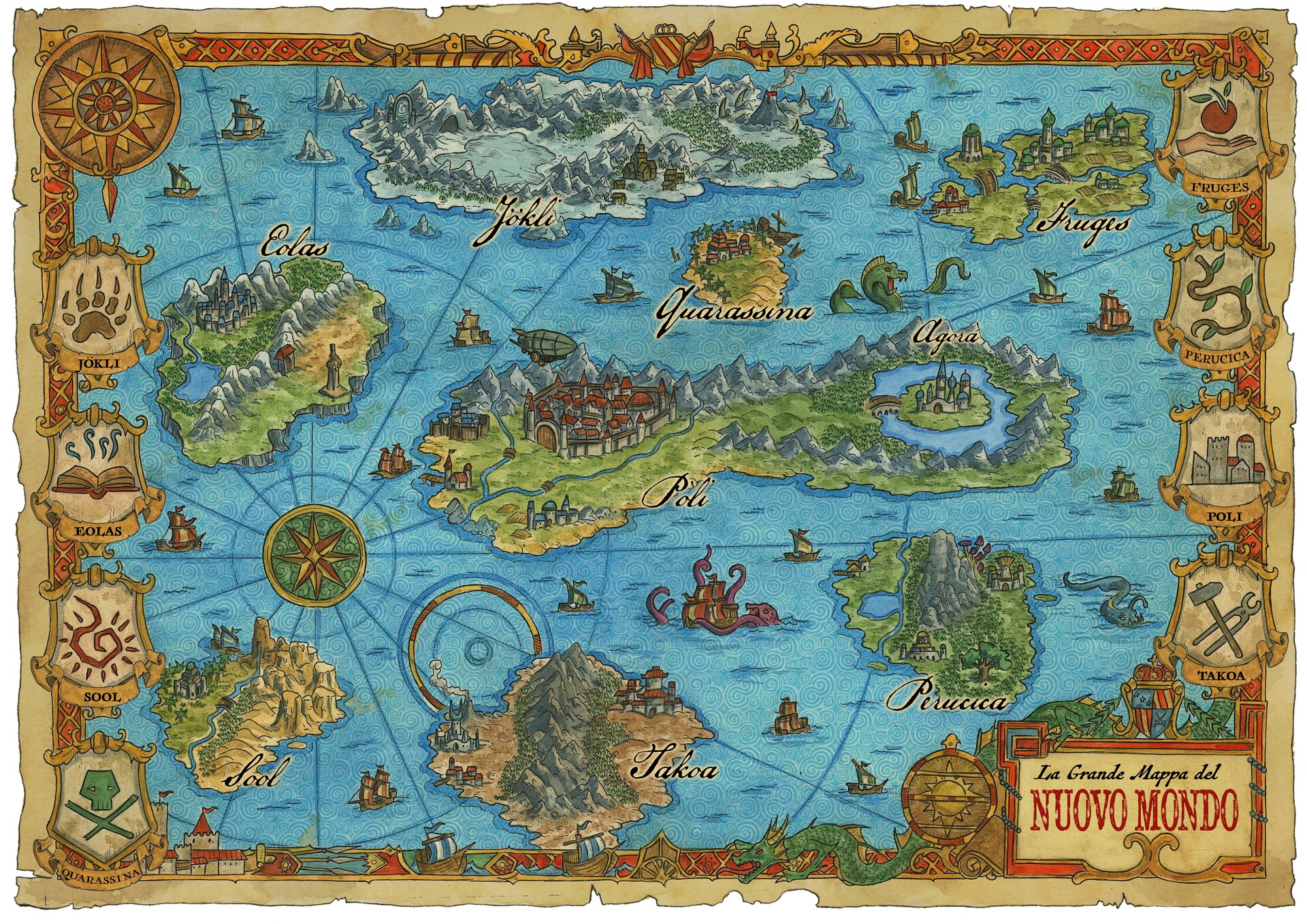 ArtStation - Map of the "New World" created on commission for Valentina Turchi