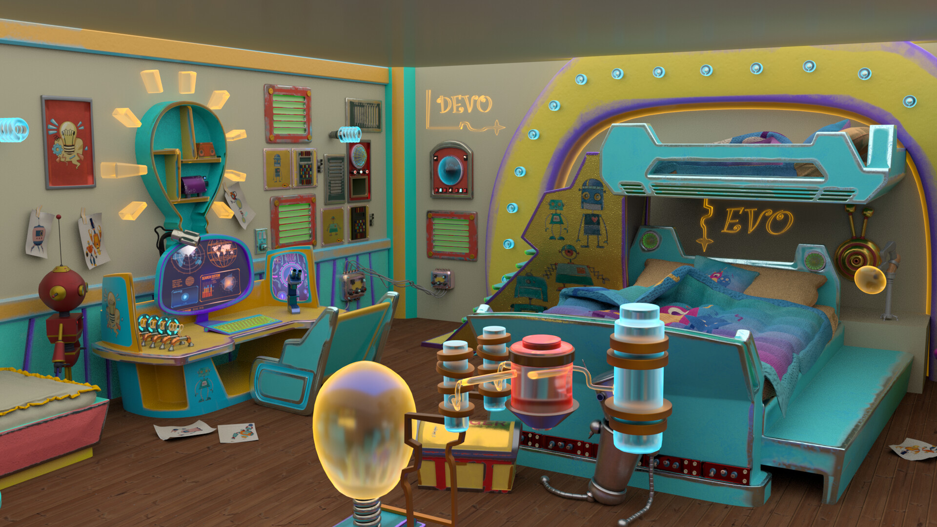 ArtStation - "Inventor's Room - A Child's Creative Space"