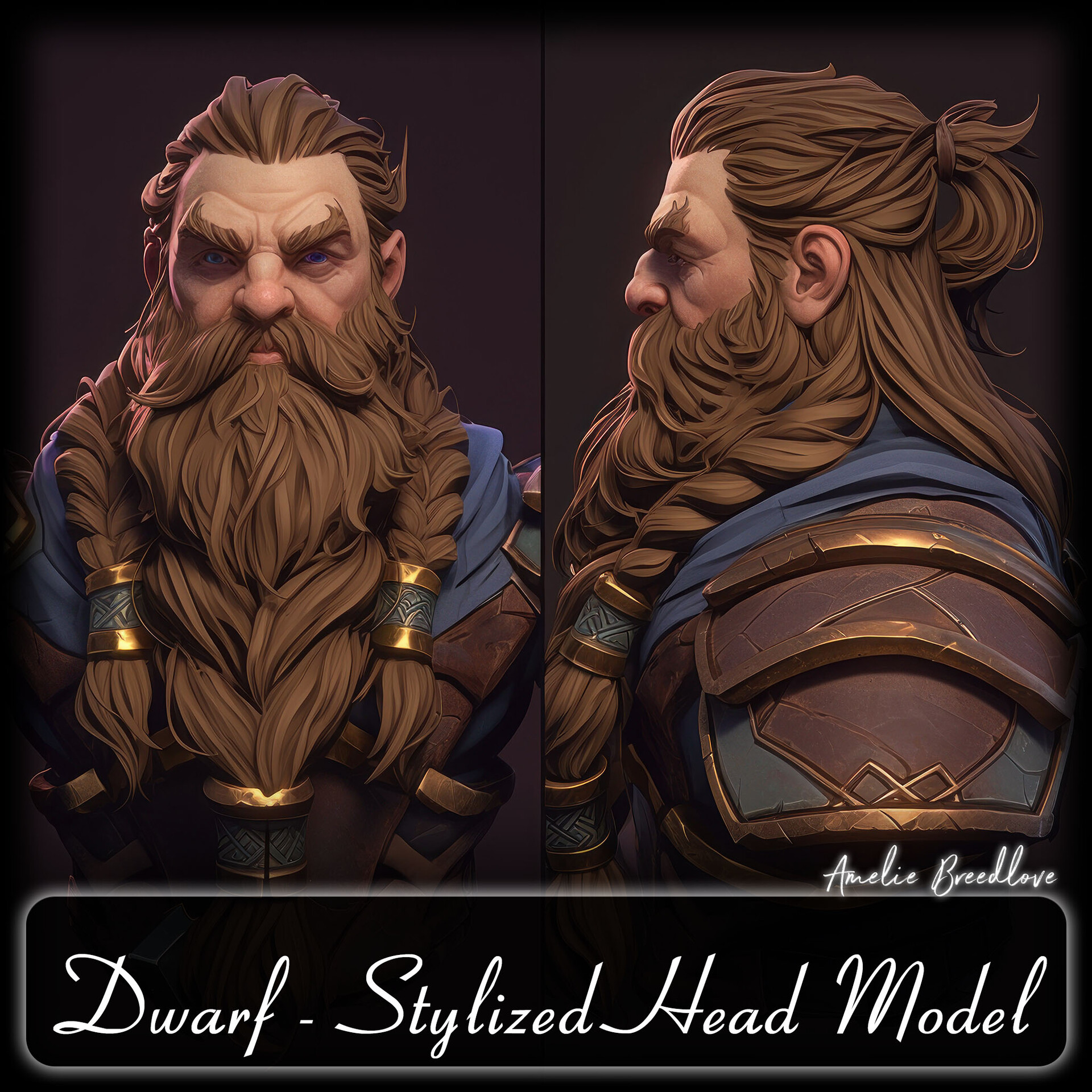 ArtStation - 210 Dwarf - Stylized Head Model Reference Pack | 4K | v.3