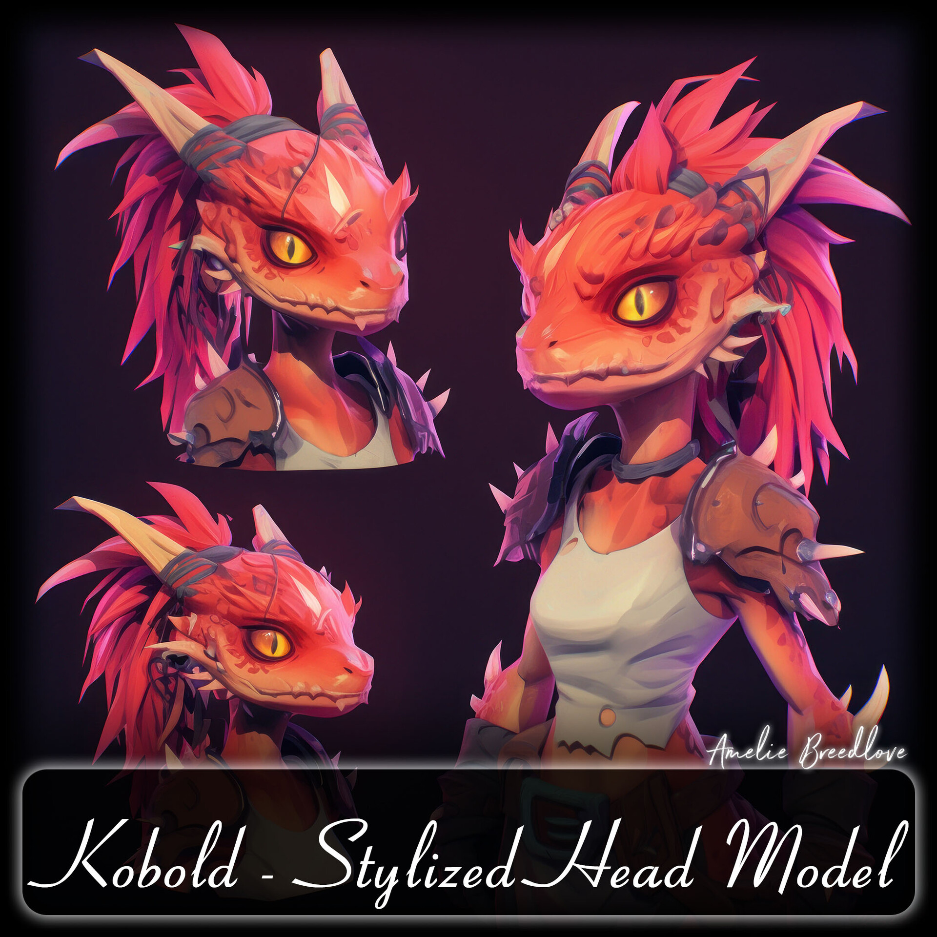 ArtStation - 210 Kobold - Stylized Head Model Reference Pack | 4K | v.12