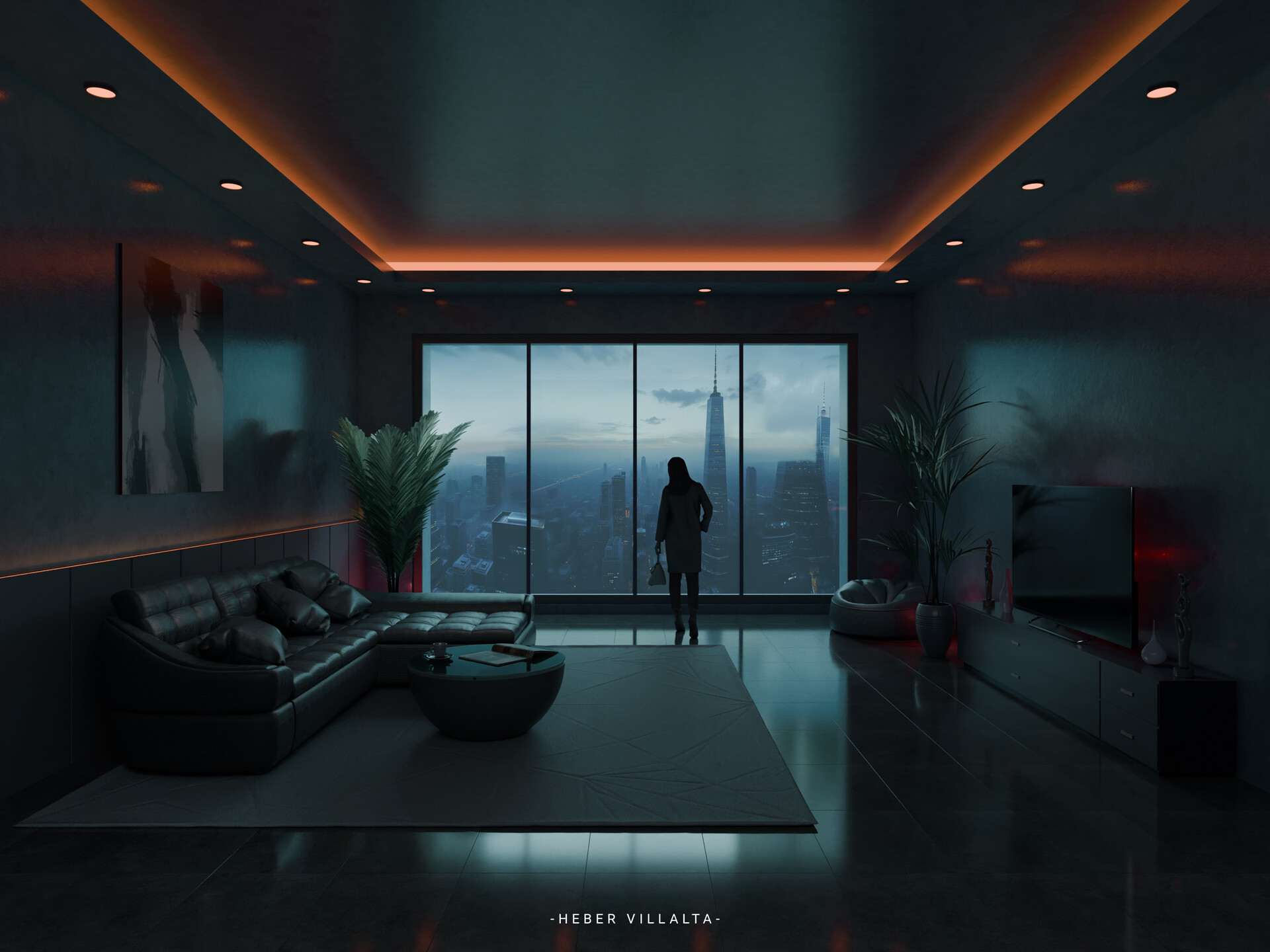 ArtStation - Modern futuristic and minimalist interior