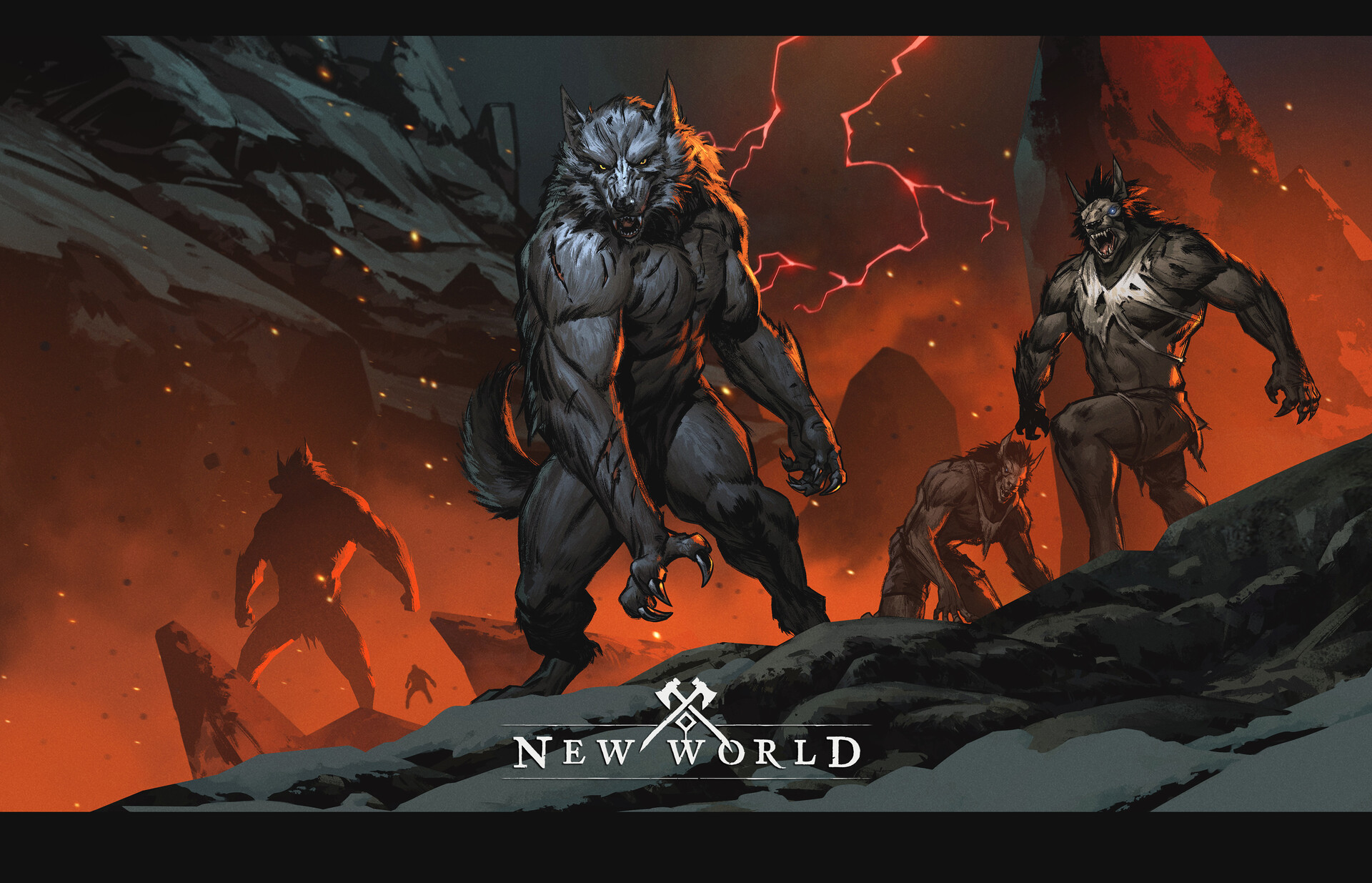 Werewolf Art Werewolf Wall Decal Fantasy Creature 3D Smashed Wall