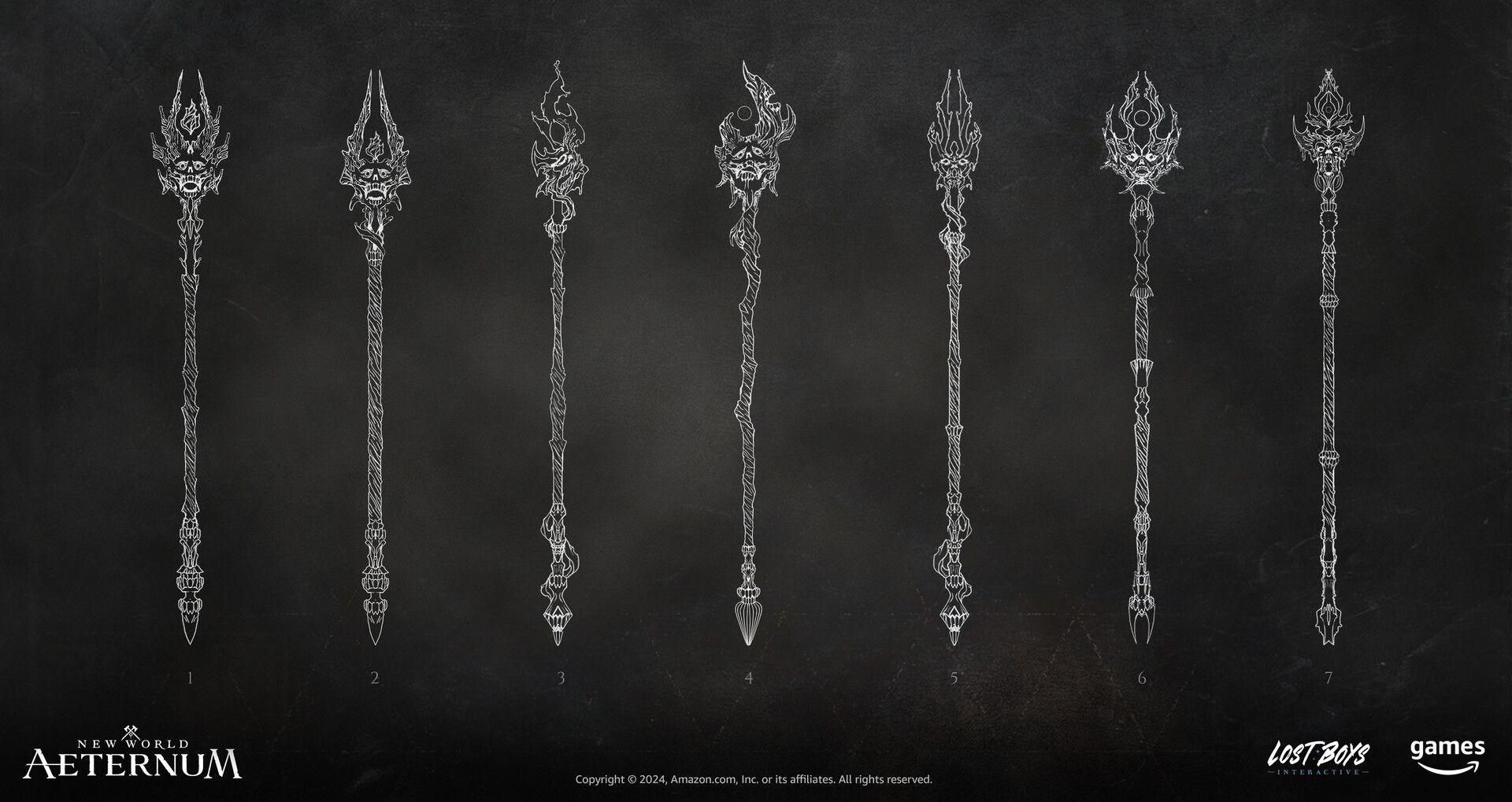 Patricia Duong - New World: Aeternum | Gold Cursed Weapon Concepts