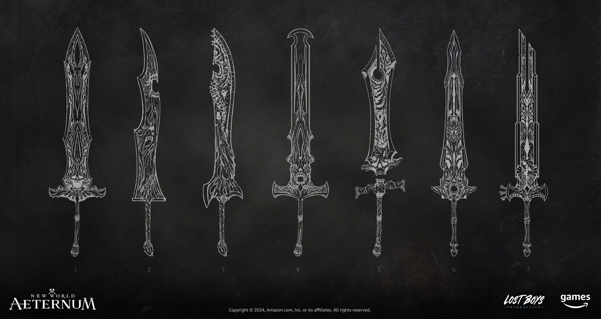 Patricia Duong - New World: Aeternum | Gold Cursed Weapon Concepts