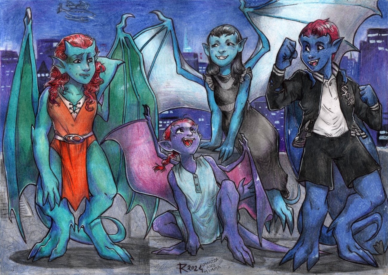 ArtStation - [Commission] Four gargoyle siblings
