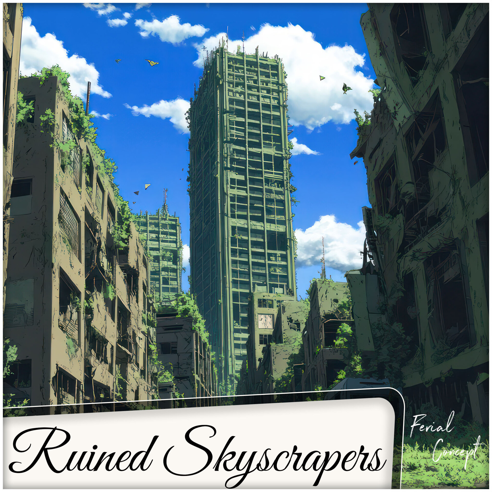 ArtStation - 🔹200 Ruined Skyscrapers - Anime Concept Reference Image ...