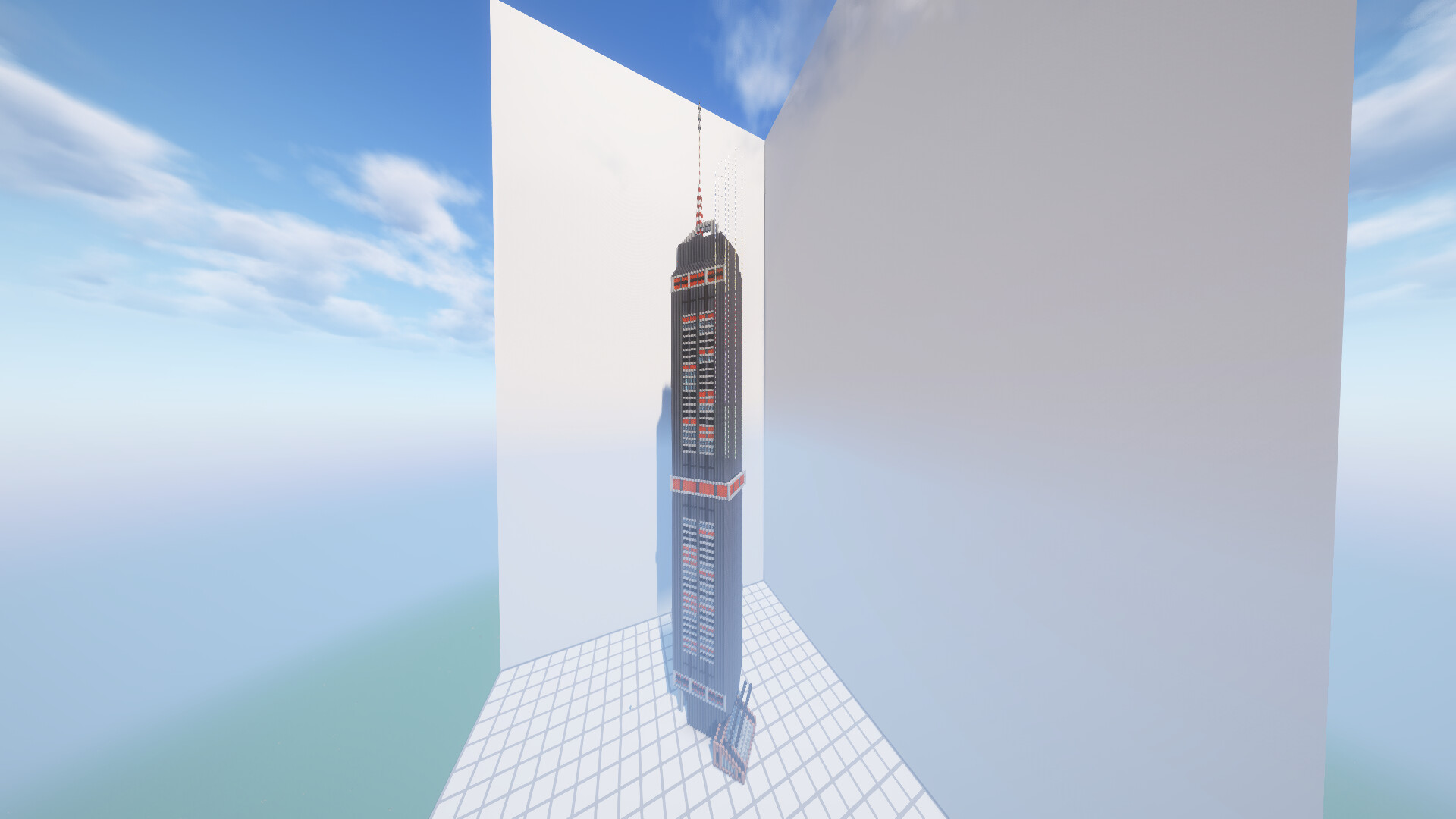 ArtStation - Cyberpunk Minecraft Skyscraper with neon holograms