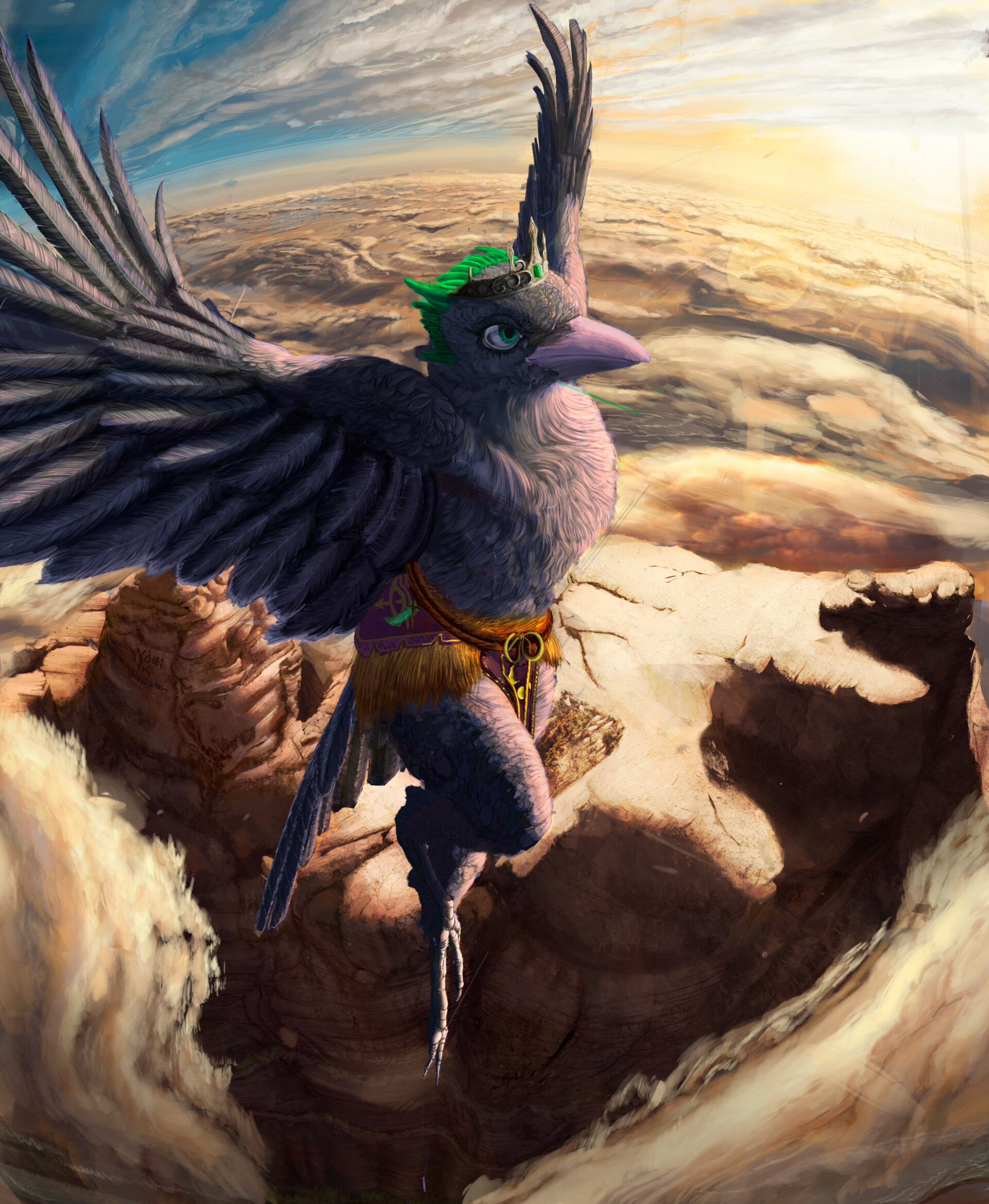 ArtStation - bird man flying