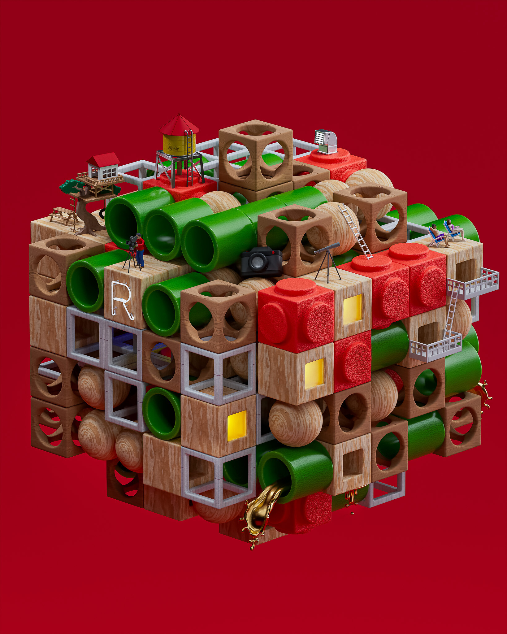 ArtStation - 3D Cube World concept art 1