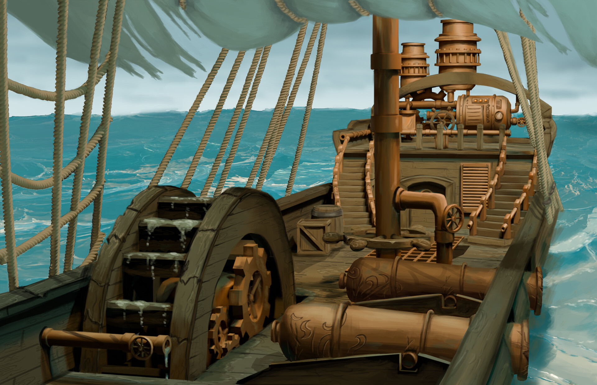 fantasy pirate ship deck