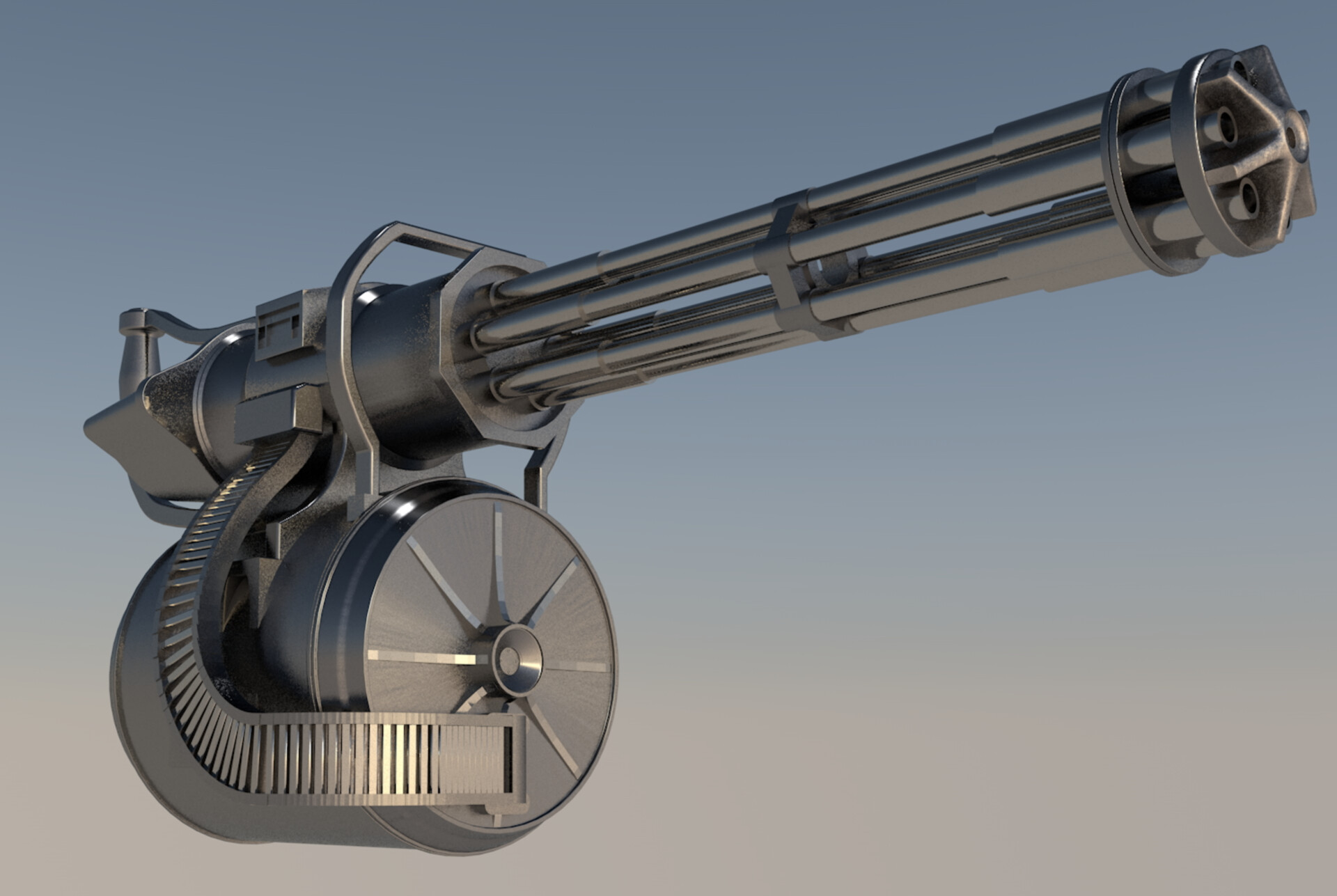 ArtStation - Fallout Minigun 3D Model
