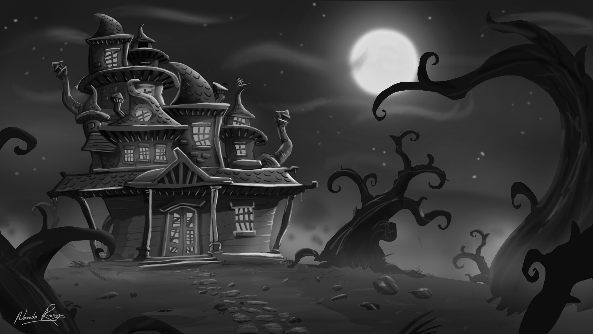 Narada Ranatunga - Halloween game background design