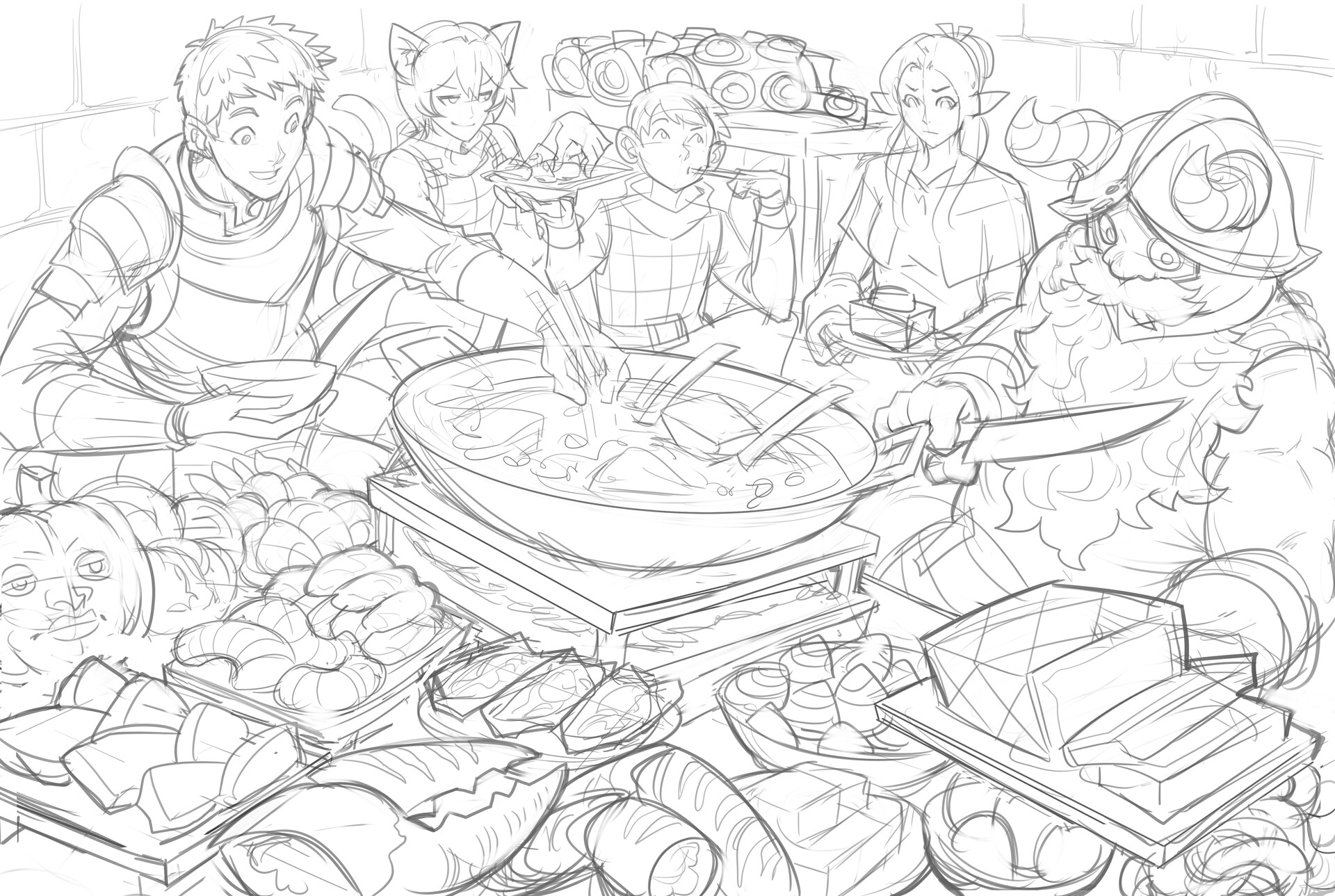 hot pot coloring pages