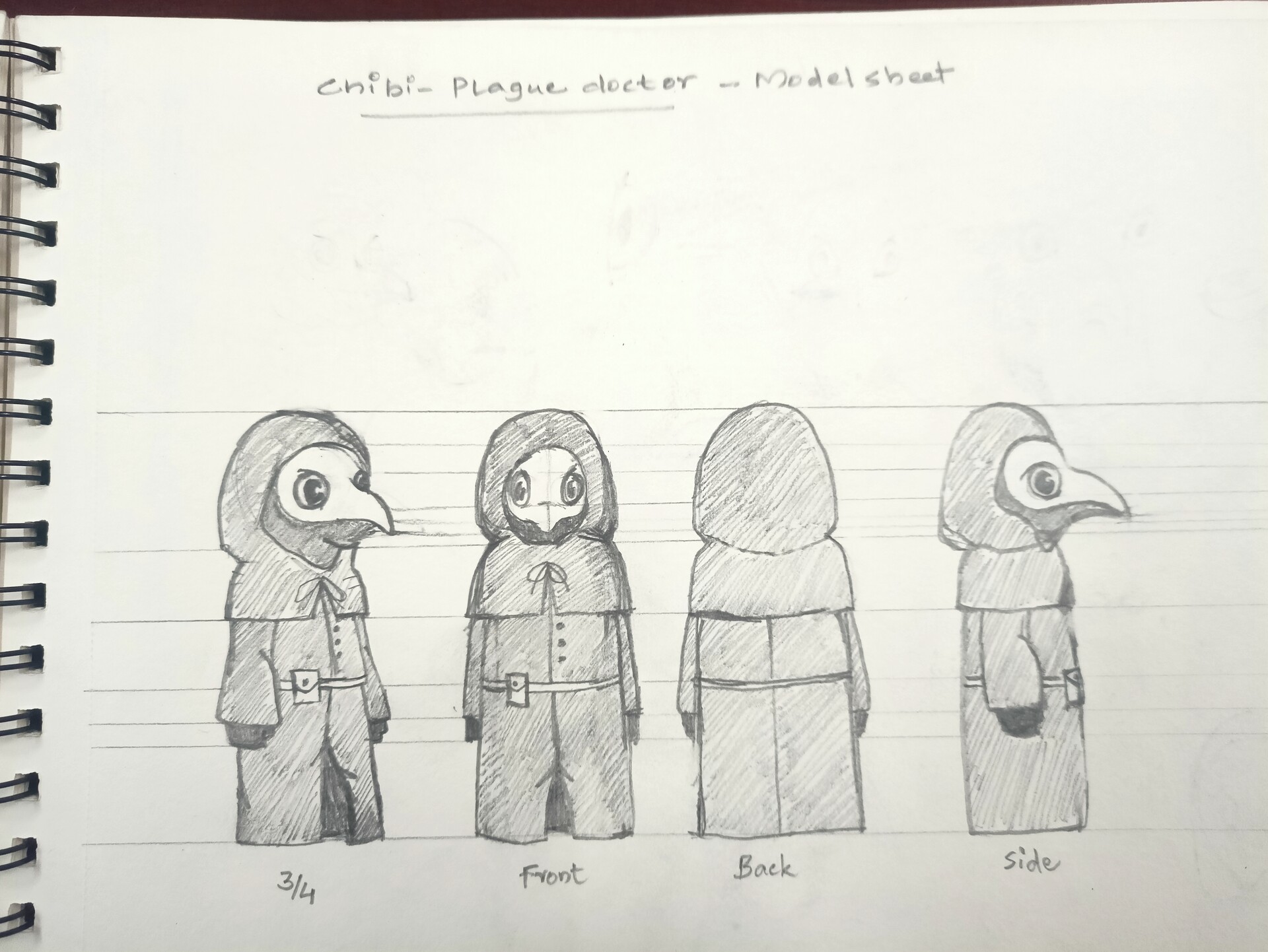 ArtStation - character model sheet - chibi plague doctor