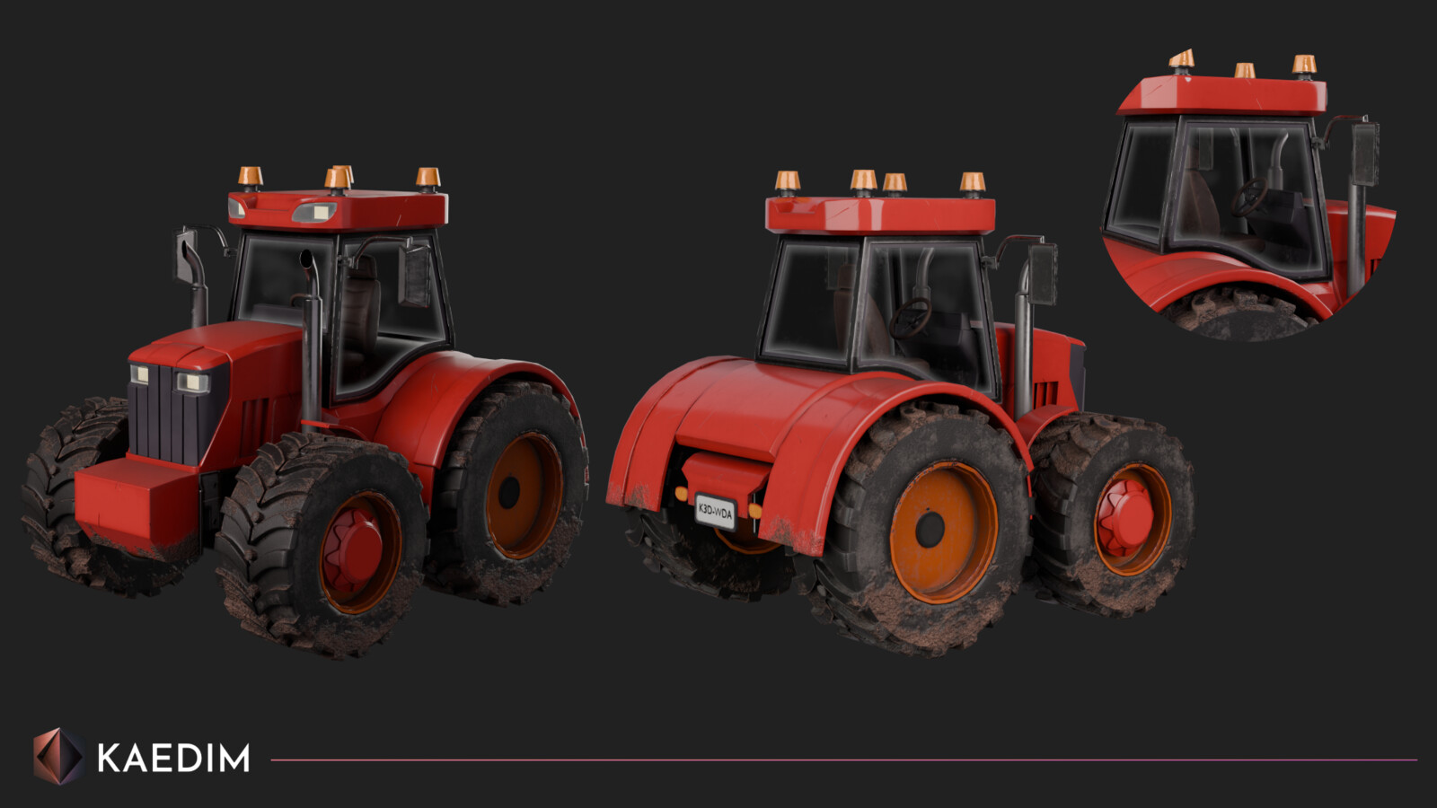Kaedim - Tractor | 3D Stylised Game Asset | Kaedim