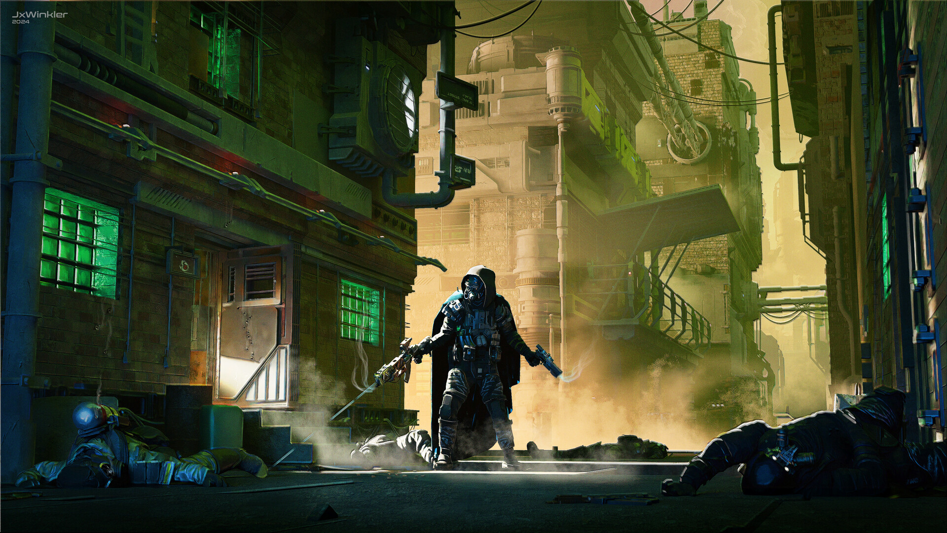 ArtStation - Cursed City - Back alley shooting