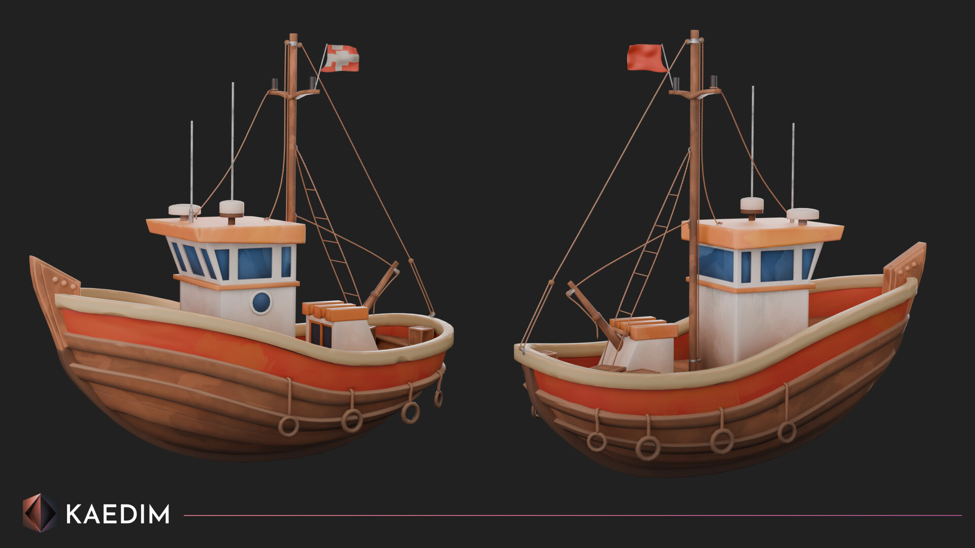 Kaedim - Sail Boat | 3D Stylised Game Asset | Kaedim