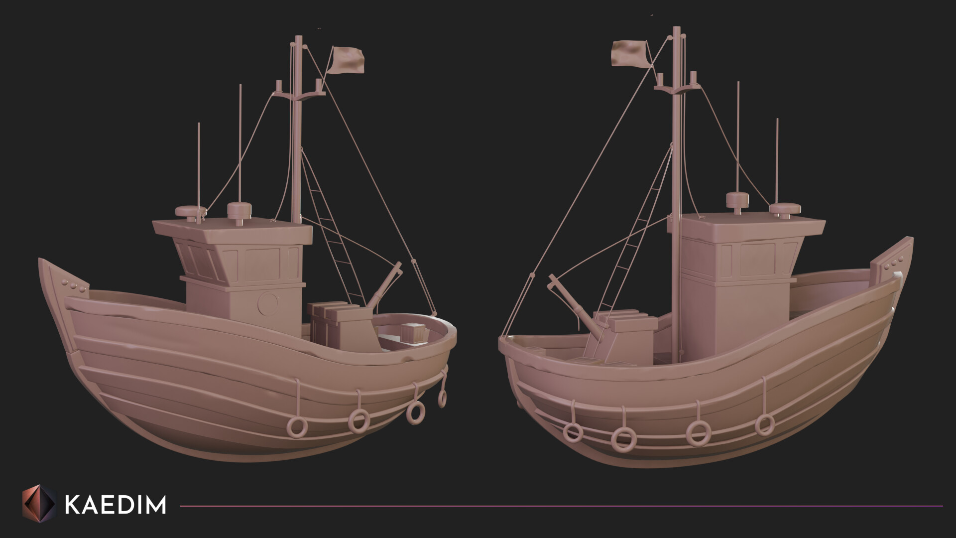 Kaedim - Sail Boat | 3D Stylised Game Asset | Kaedim